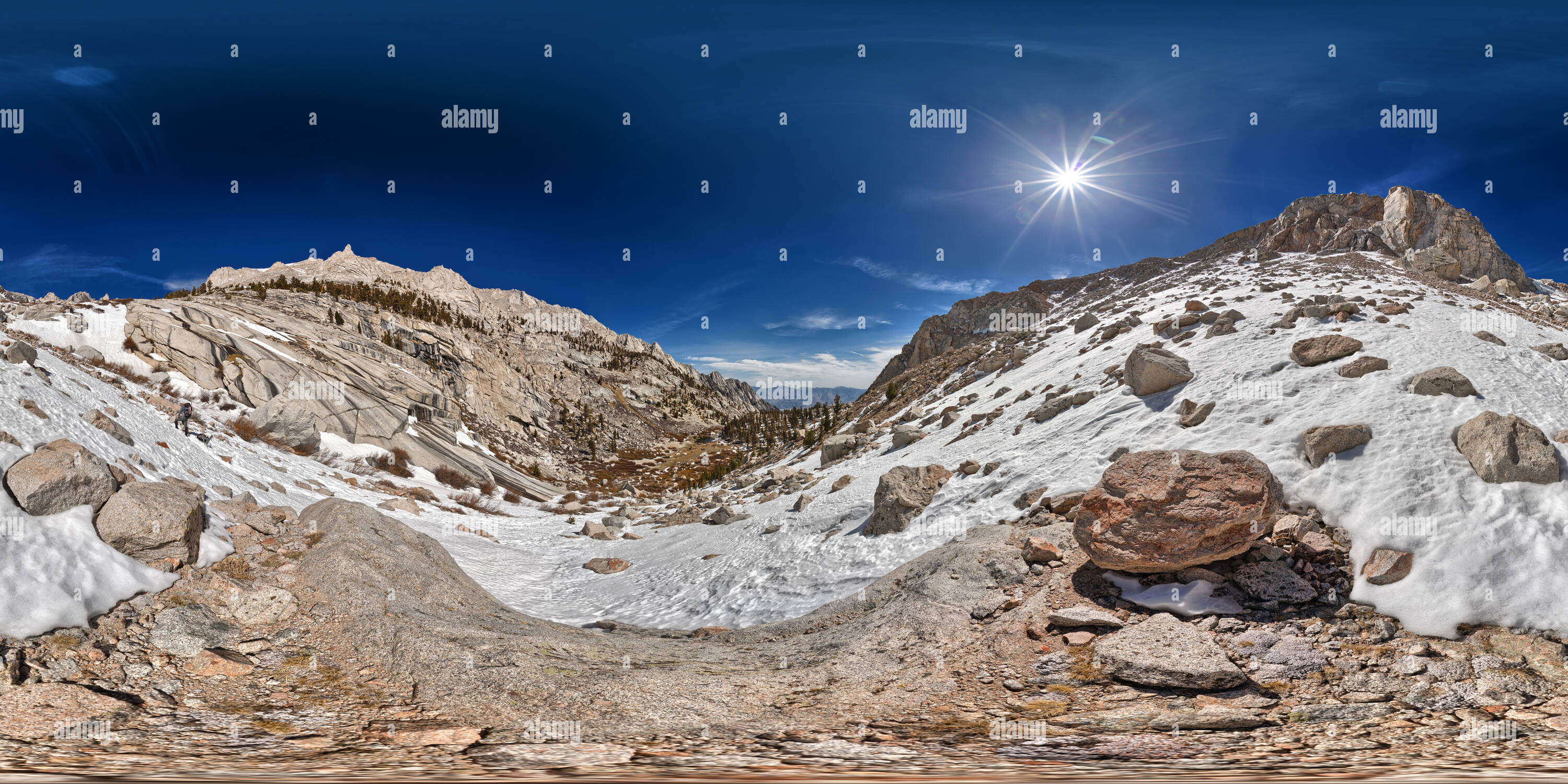 360° view of The Scree field below The Slabs on the Mountaineers Route ...