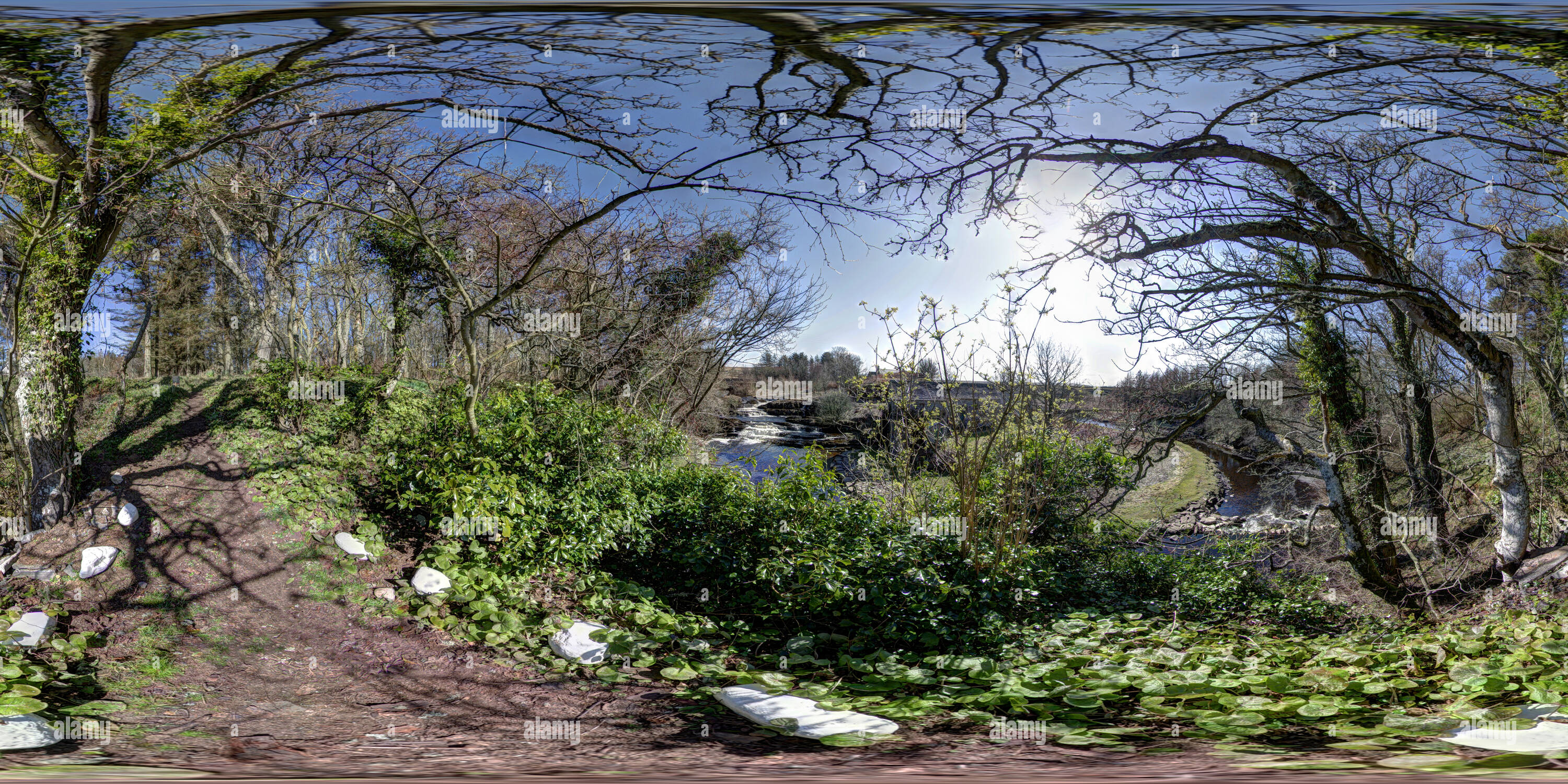 360° view of Forss River & Waterfall Viewpoint , Caithness , Scotland ...