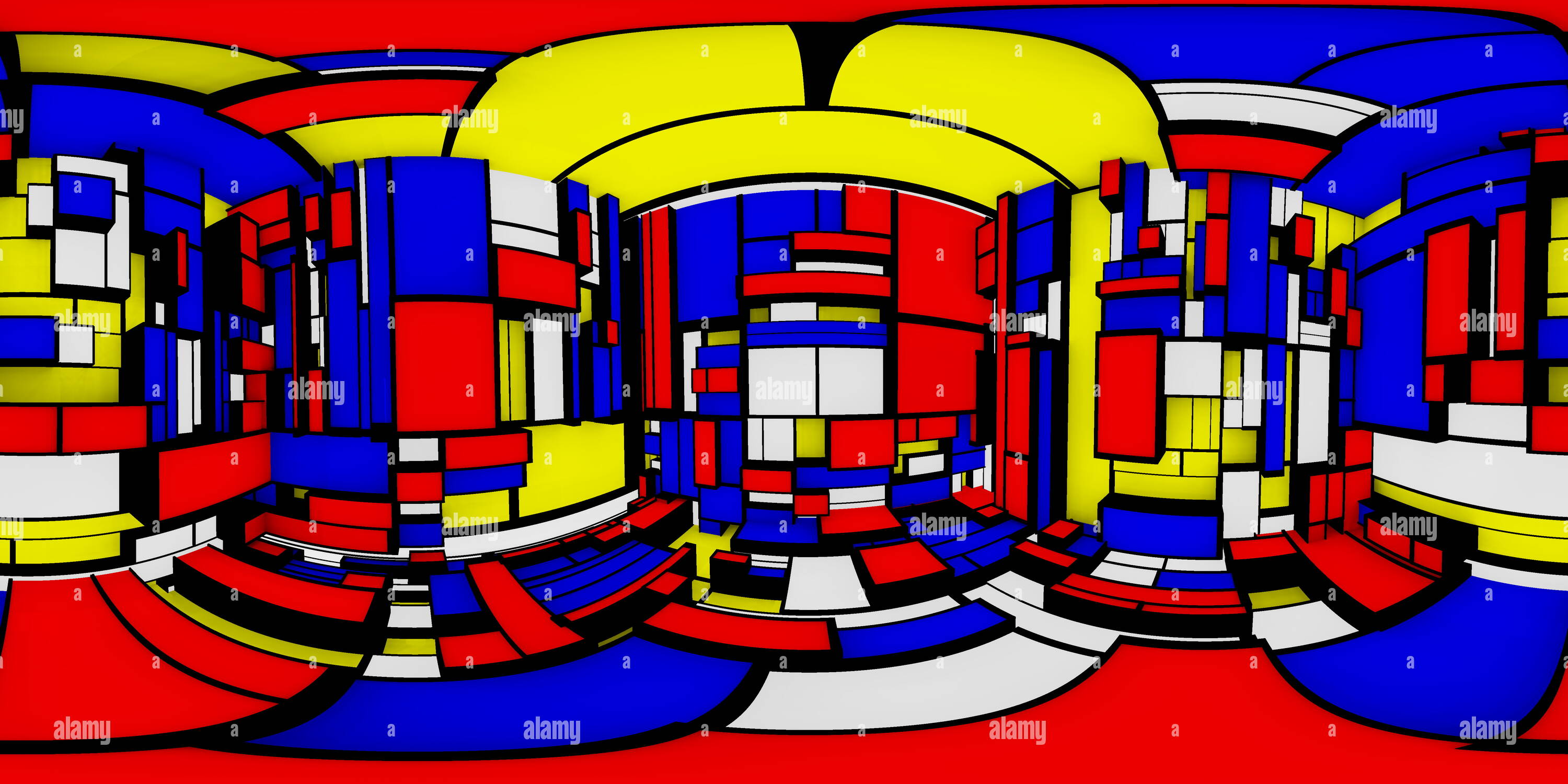 360° view of In a Mondrian cube - Alamy