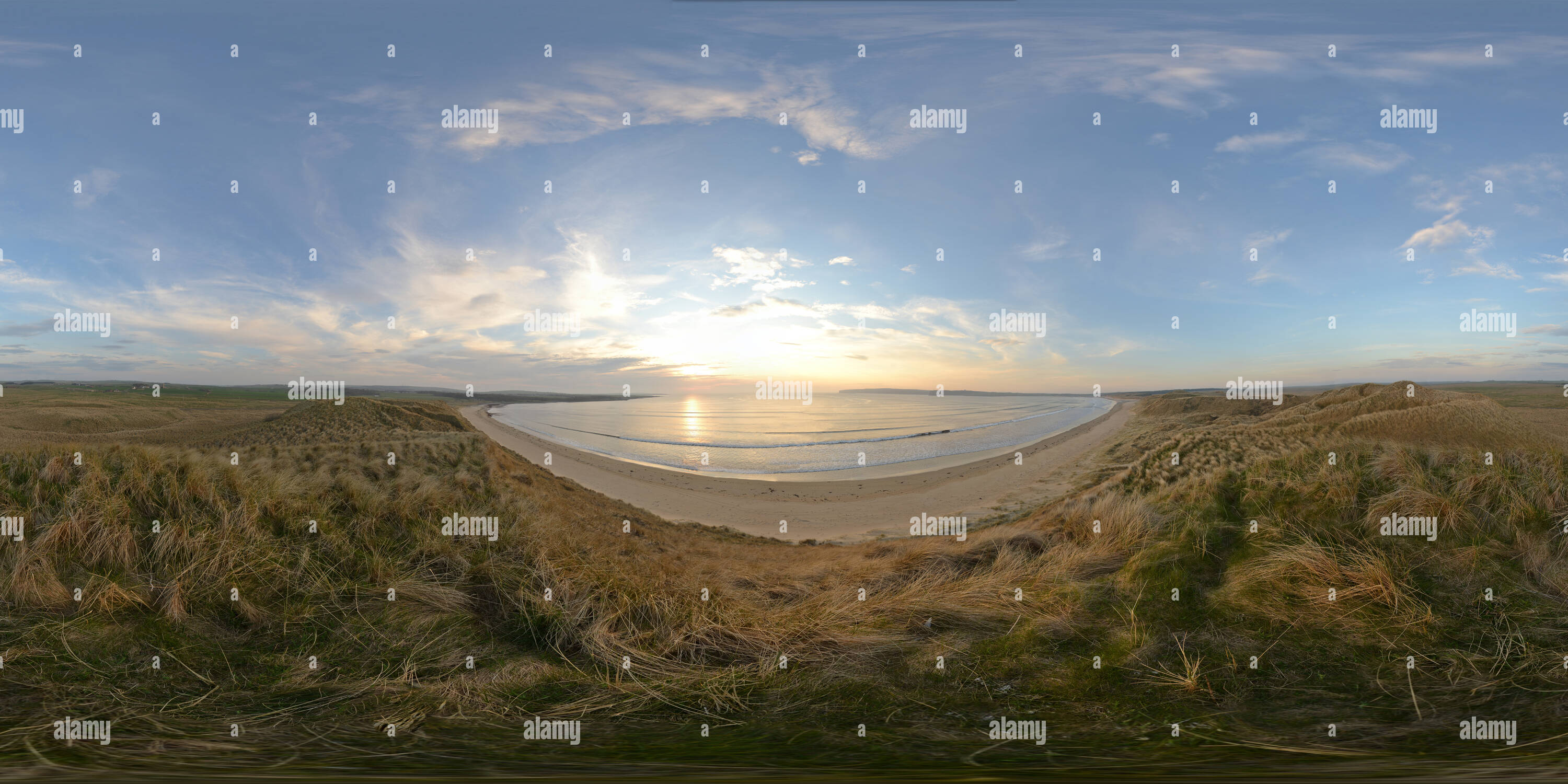 360° view of Dunnet Bay Sunset Caithness - Alamy