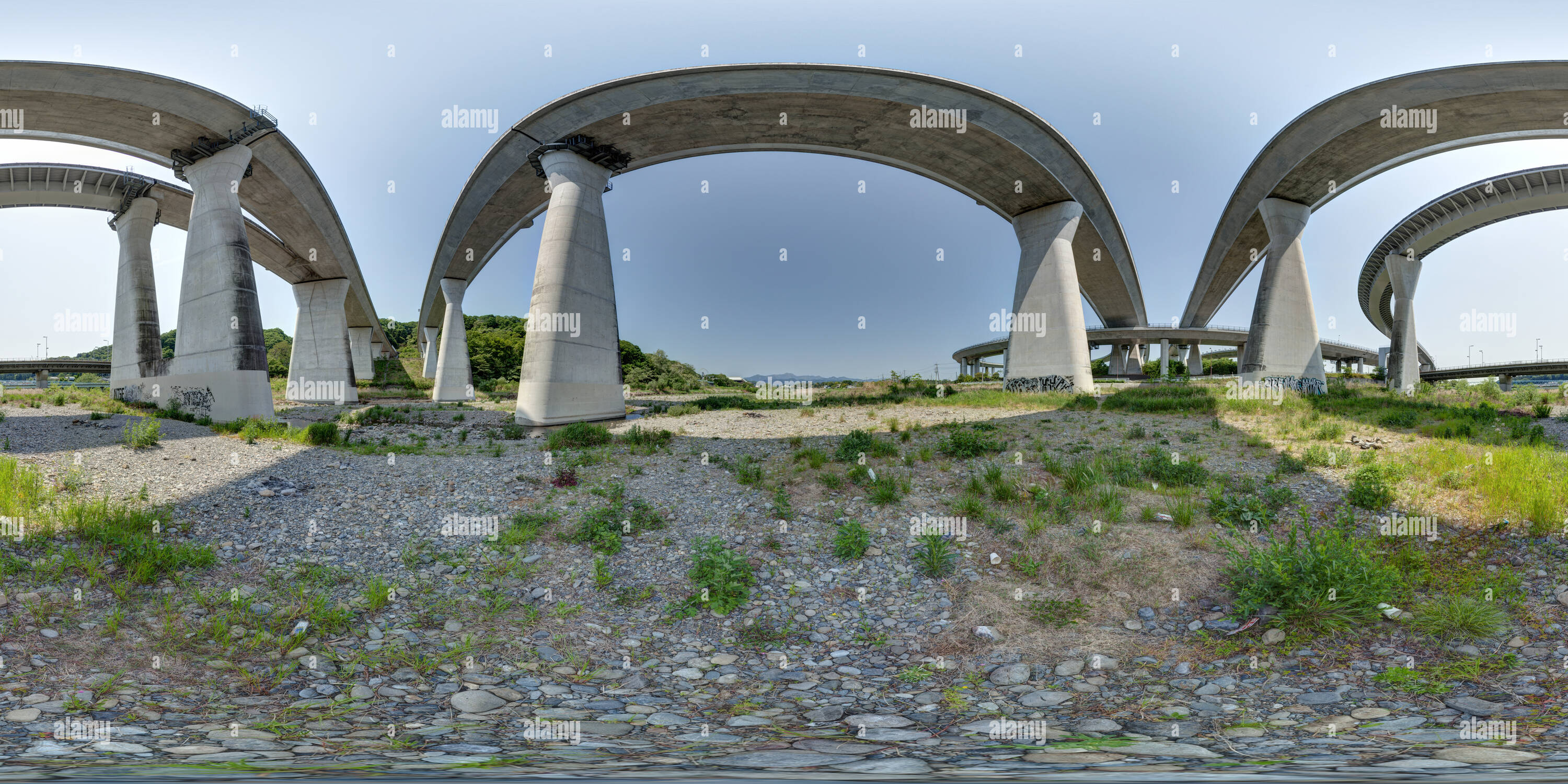 360° view of Akiruno interchange, Metropolitan Inter-City Expressway ...