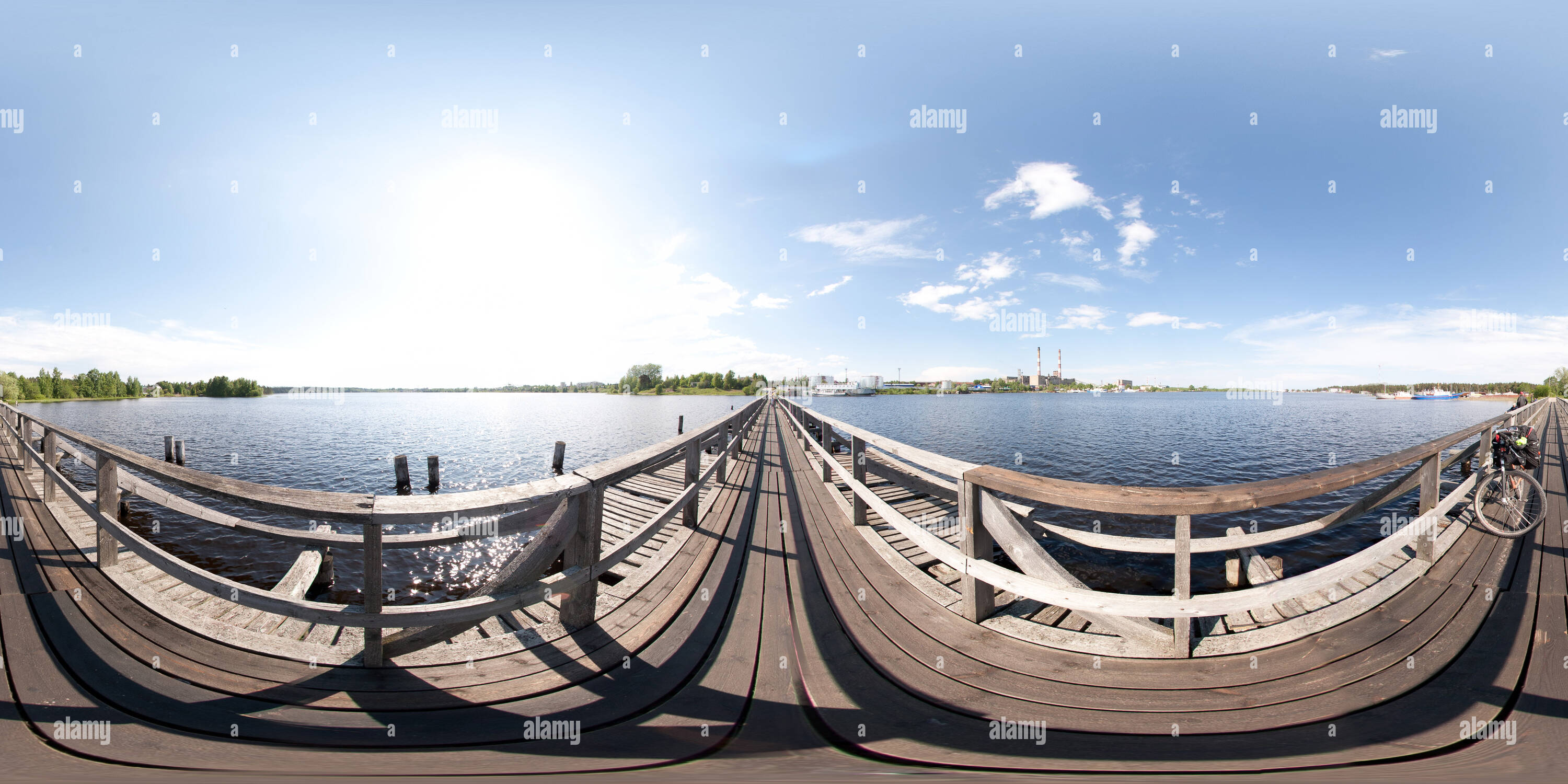 360° view of Pedestrian bridge over Vuoksa - Alamy