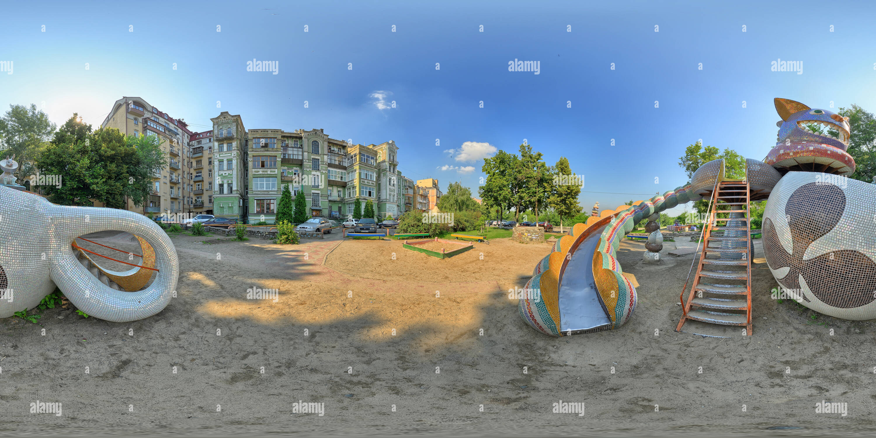 360° view of Slides on the Landscape alley - Alamy