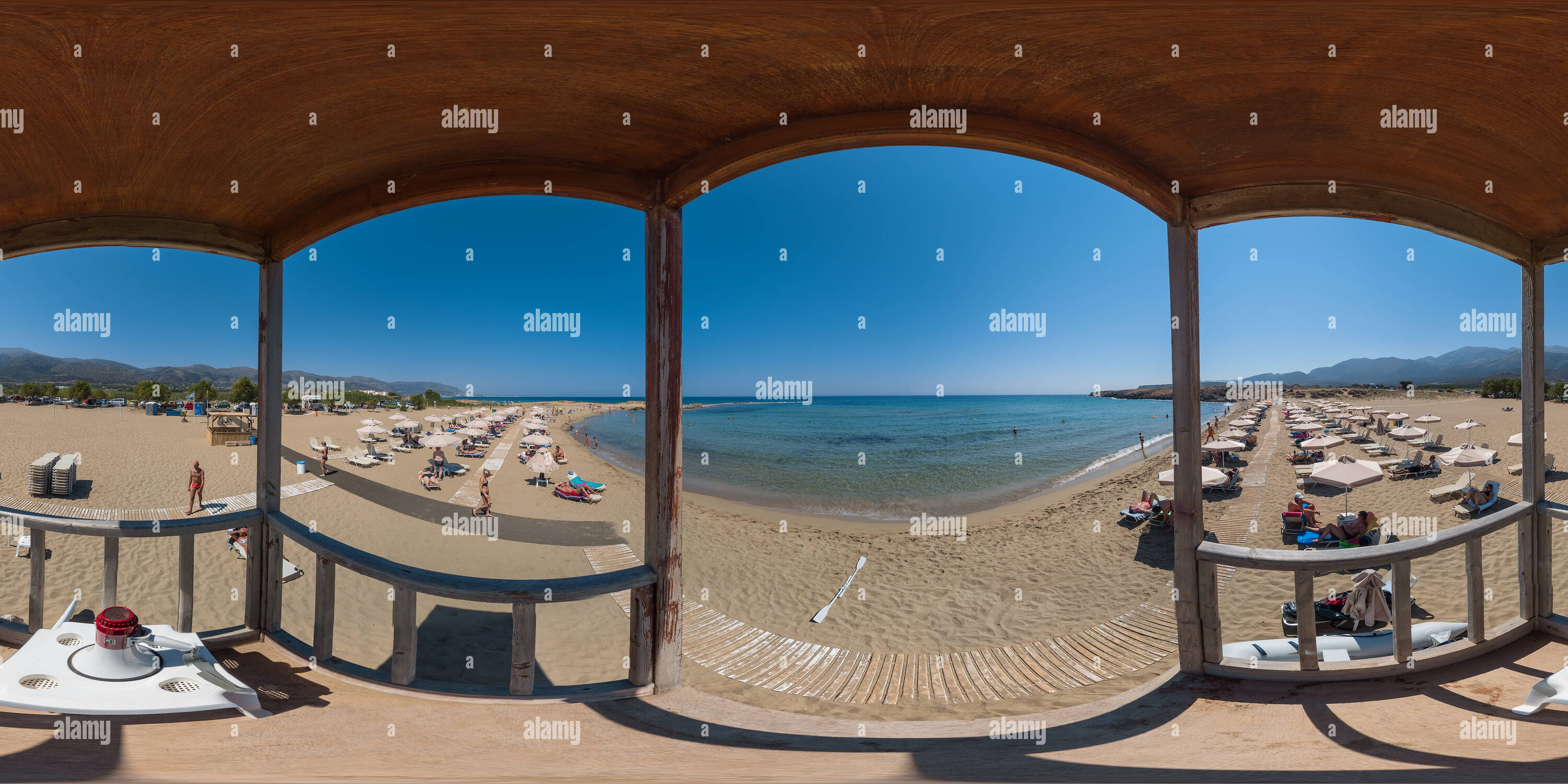 360° view of Potamos Beach at Malia - Alamy