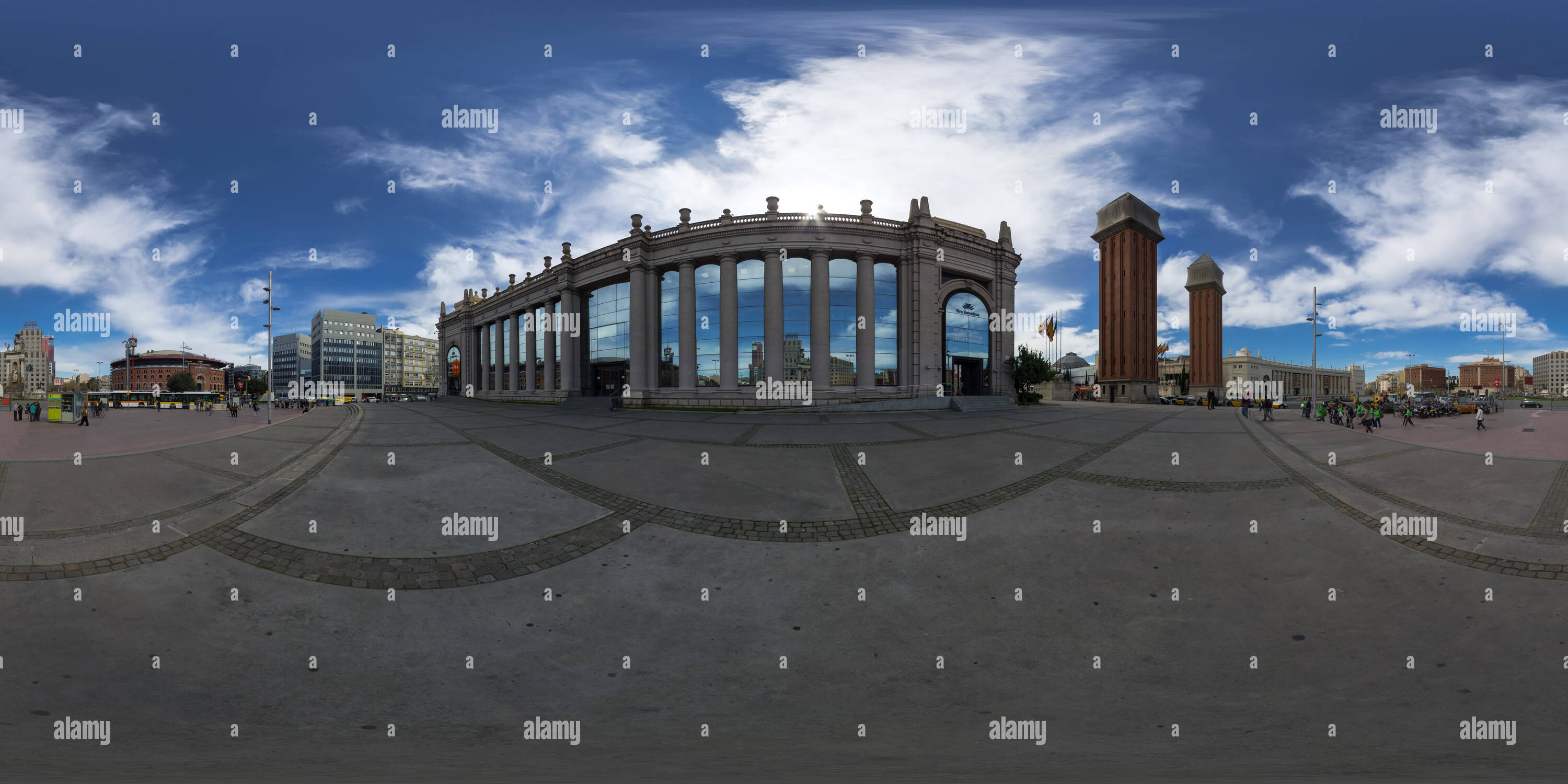 360° view of Placa Espanya, Barcelona - Alamy