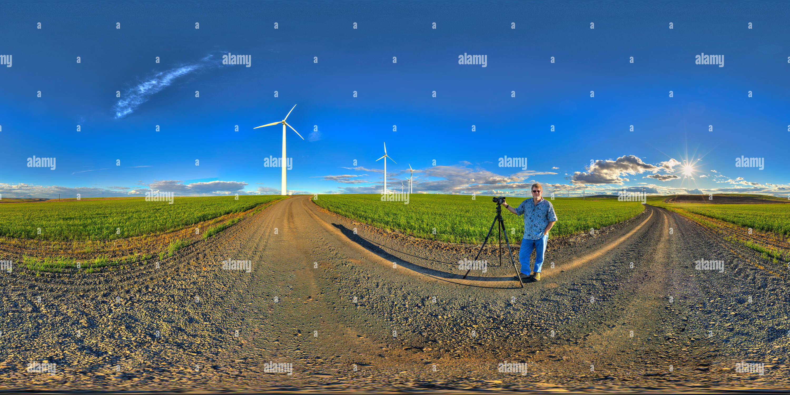 360° view of Wind Farm Turbines, near Condon, OR - Alamy