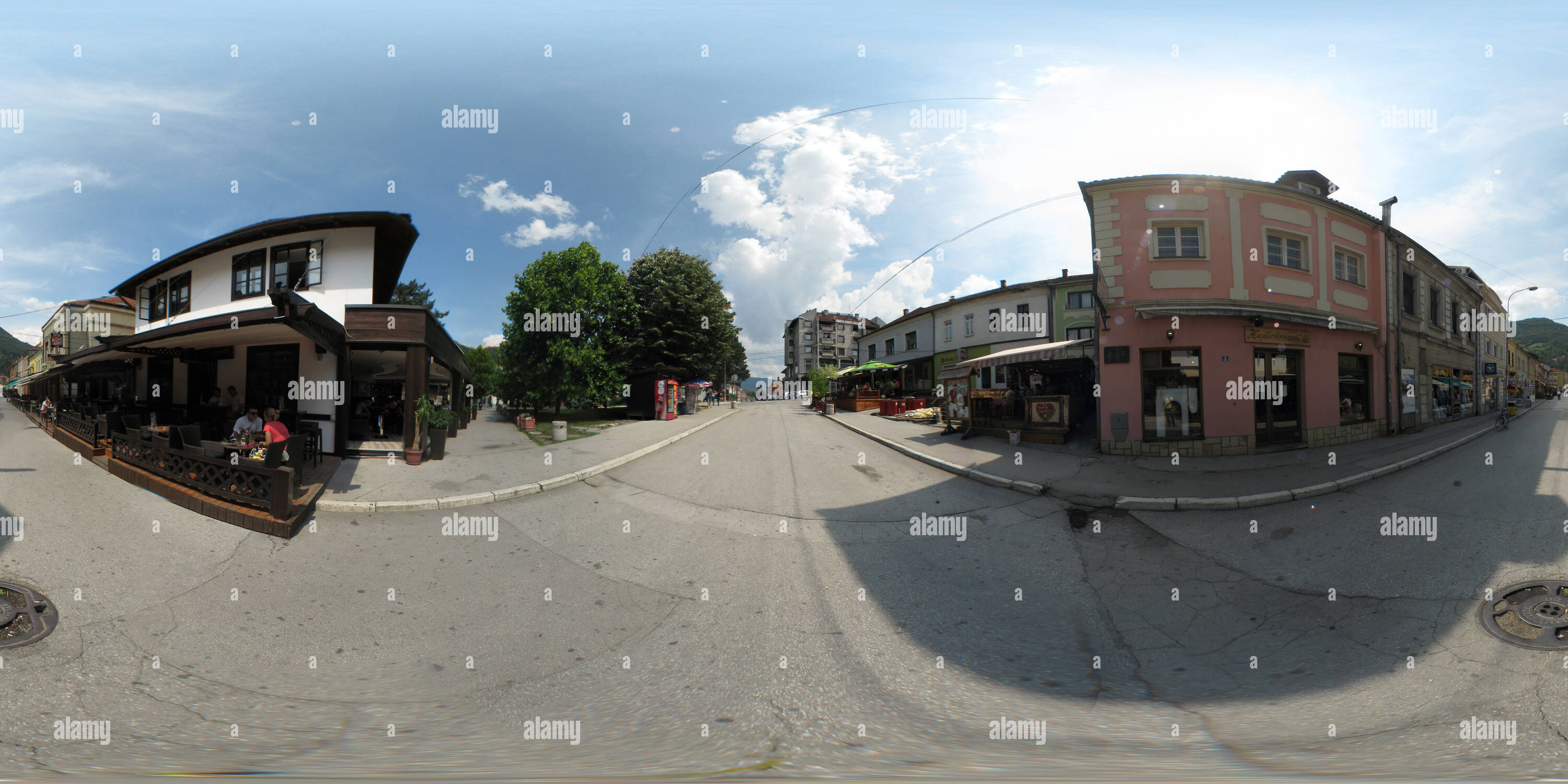 360° view of Ivanjica - Main Street on Sunday - Alamy