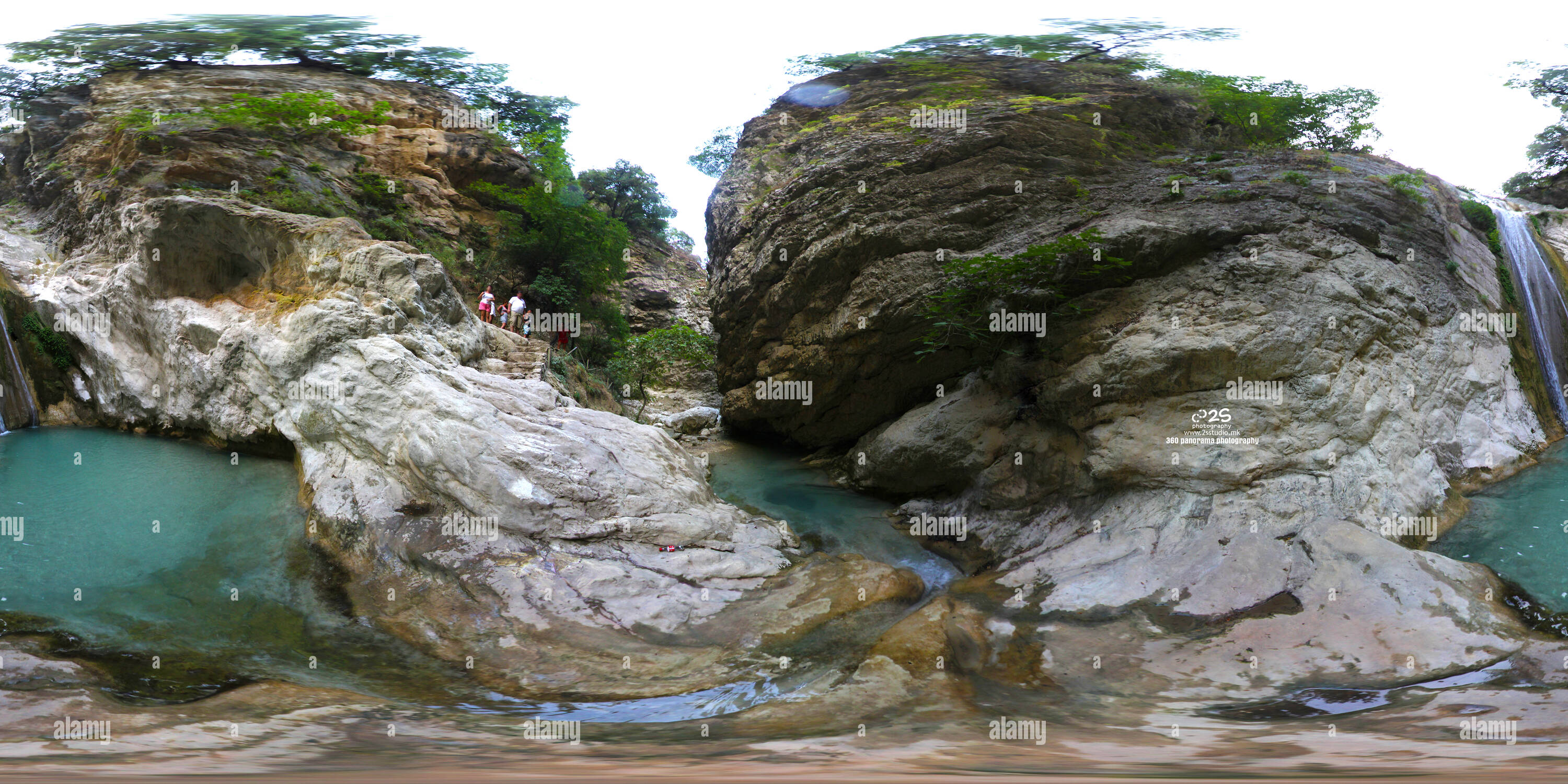 360° view of Waterfalls near Nidri (Nydri) Lefkada - Alamy