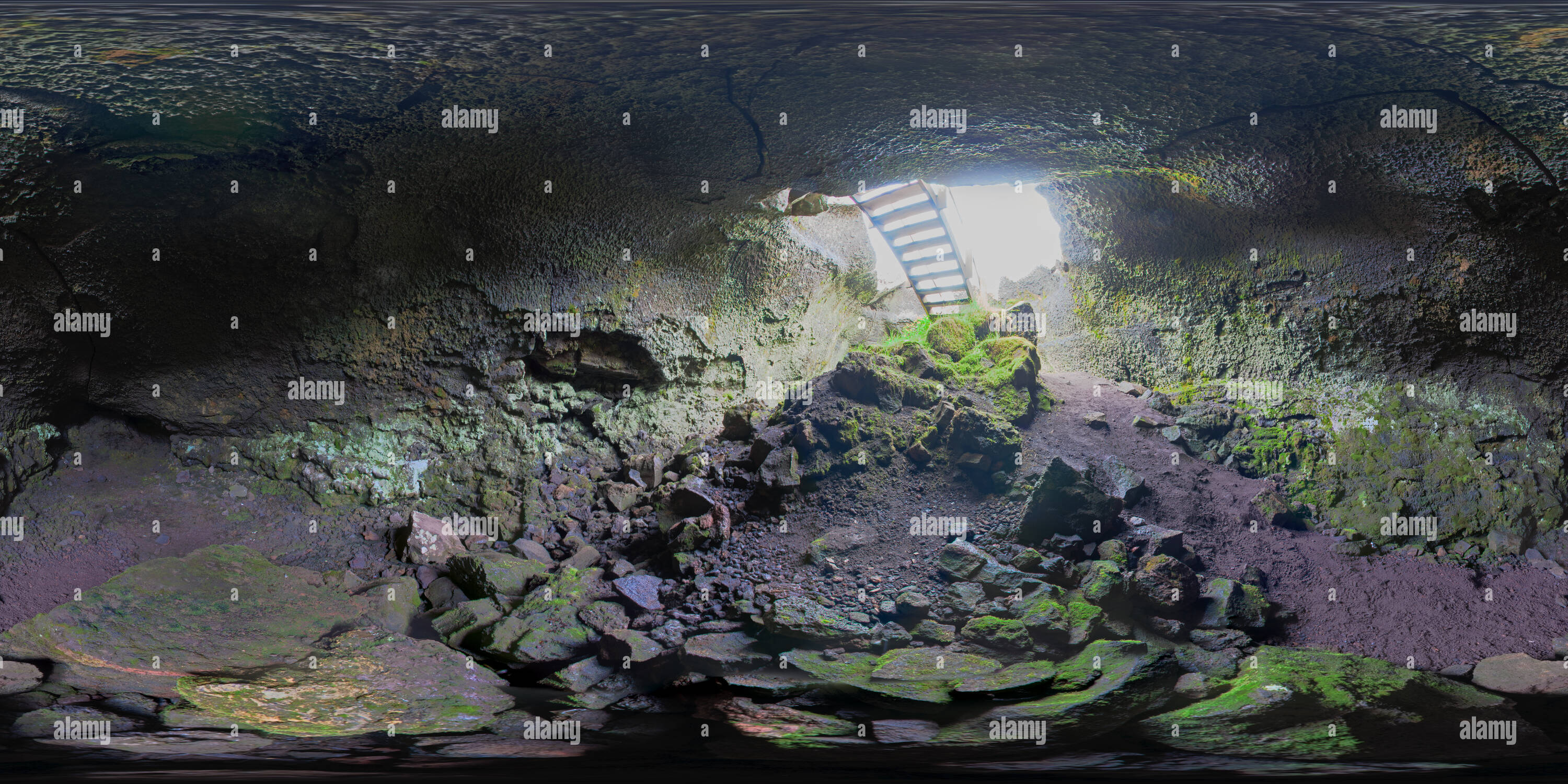 360° view of Inside a lava cave - Alamy