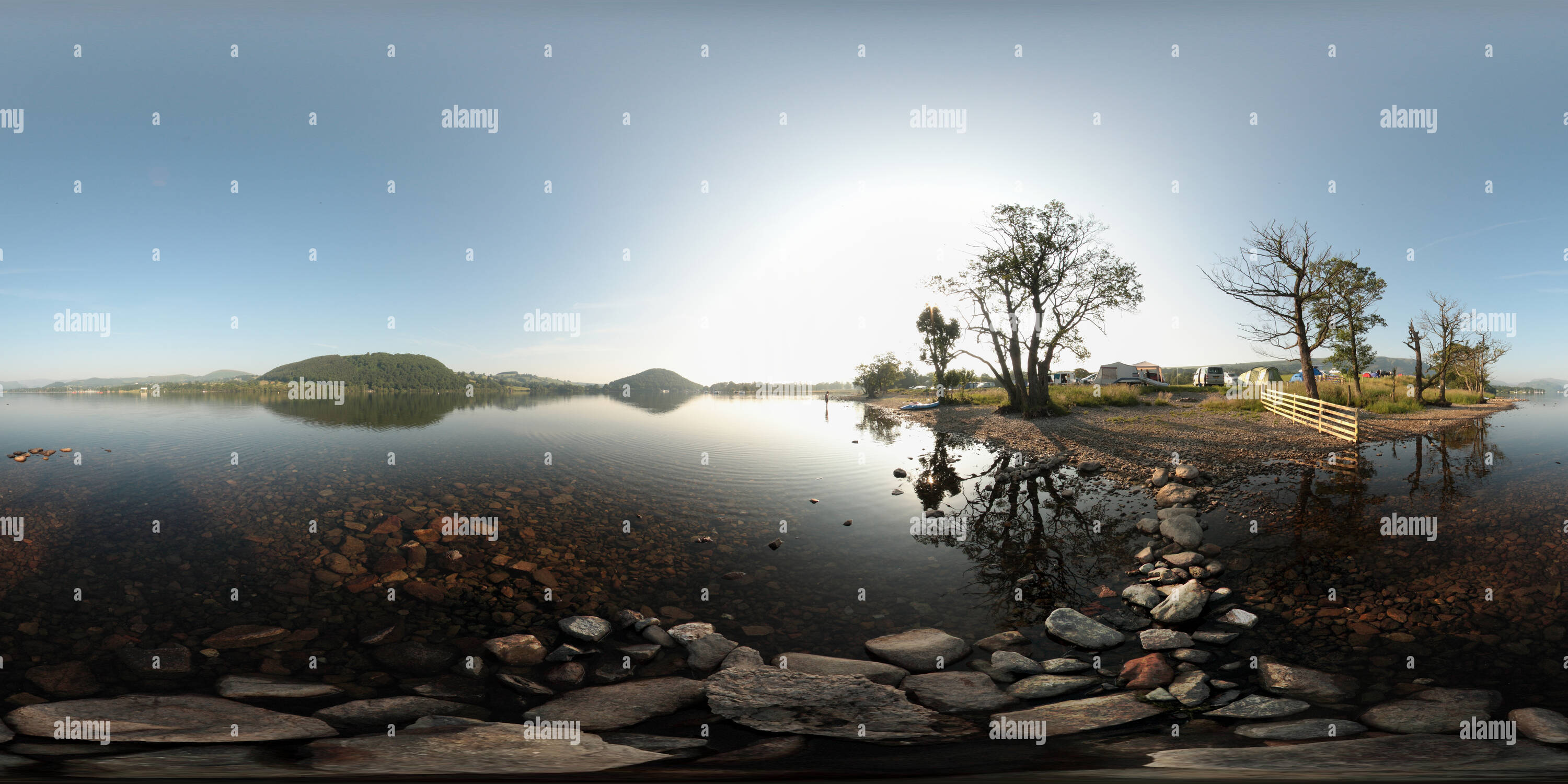 360° view of Ullswater reflections at Pooley Bridge - Alamy