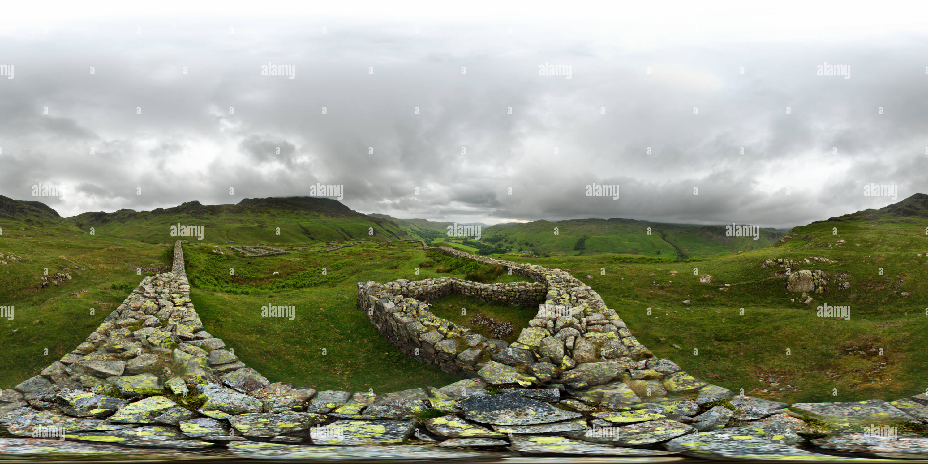 360° view of Hardknott Pass Fort - Alamy