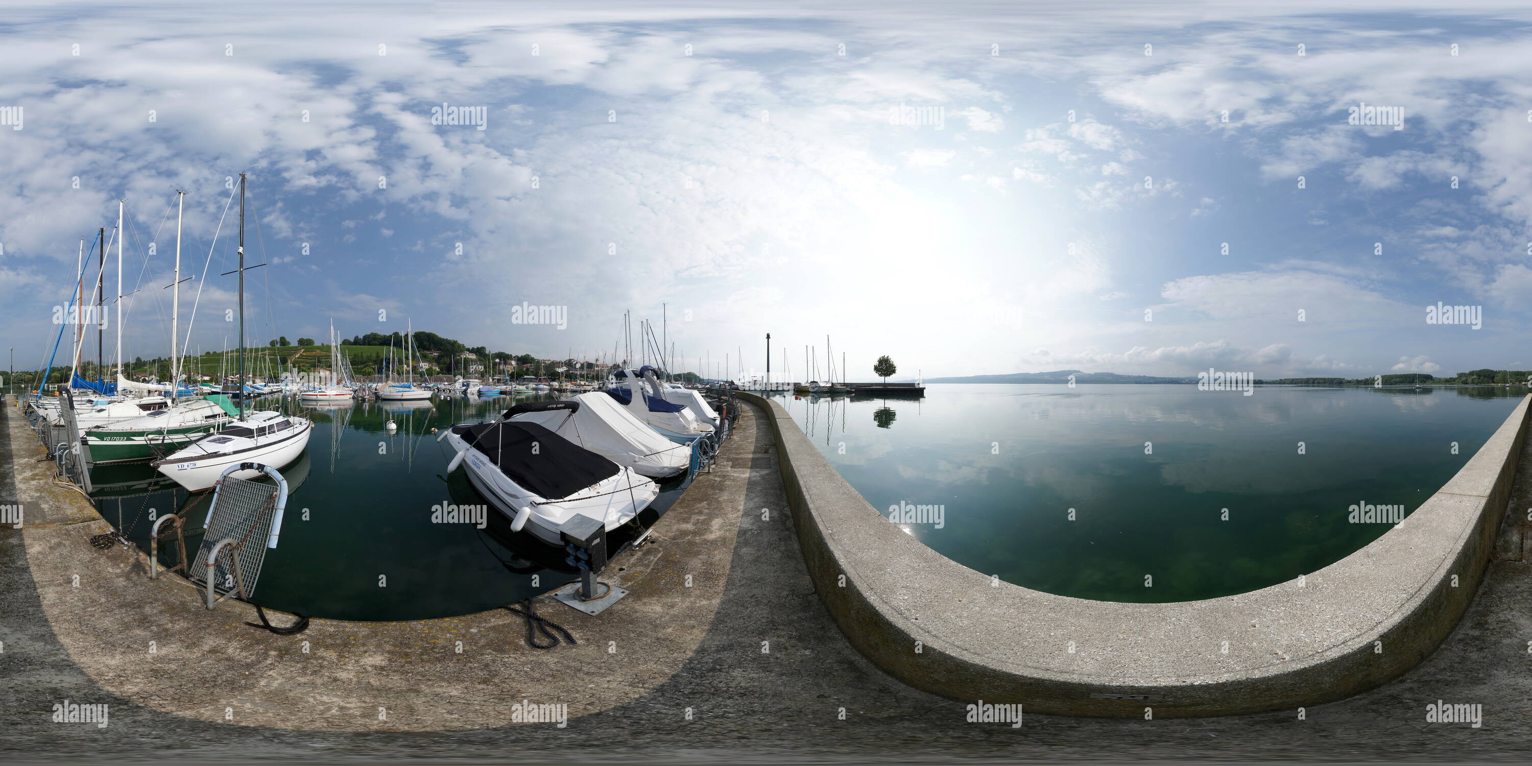 360° view of Switzerland Vaud Grandson Port - Alamy
