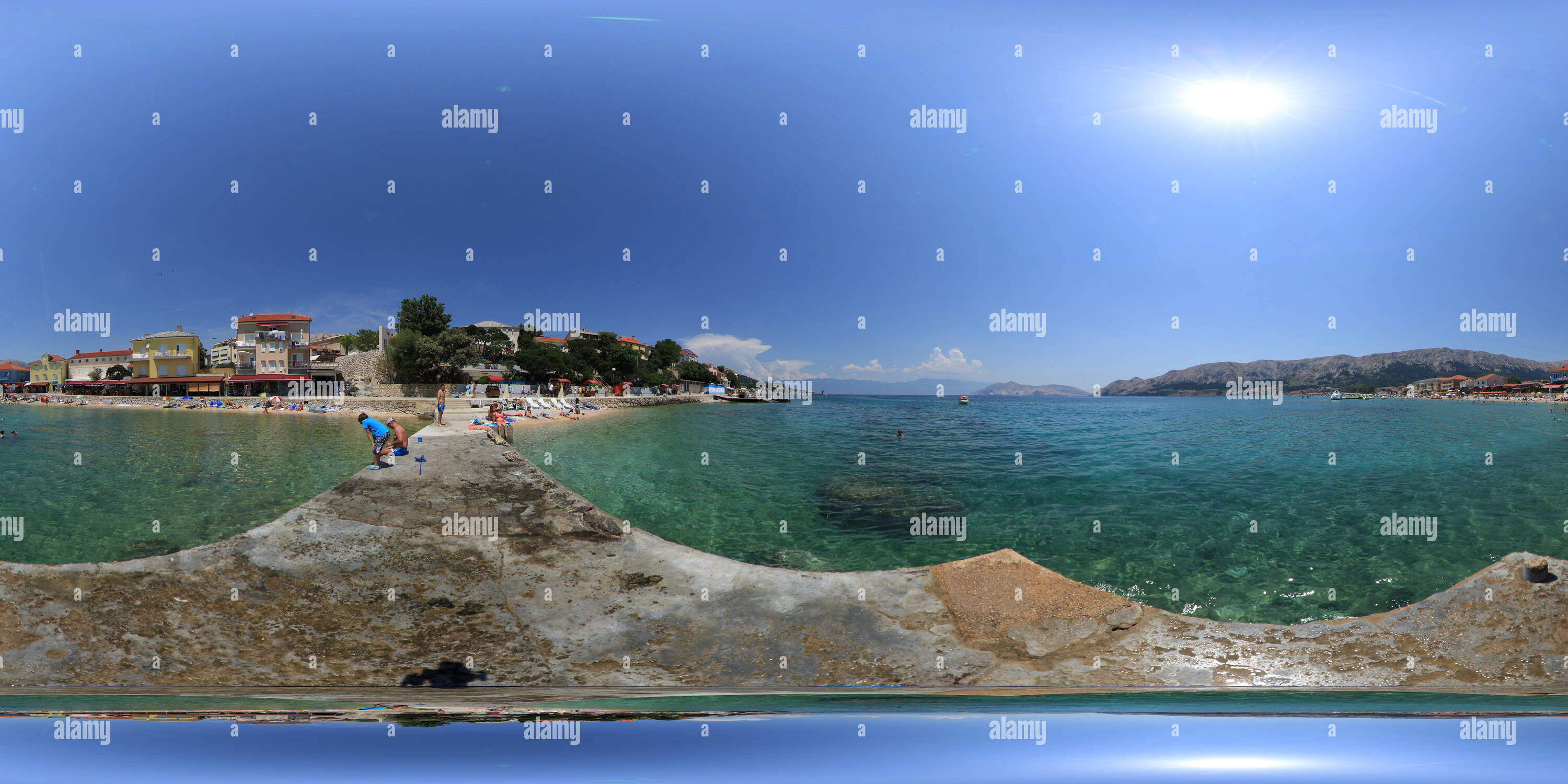 360° view of Harbor of Baska Croatia - Alamy