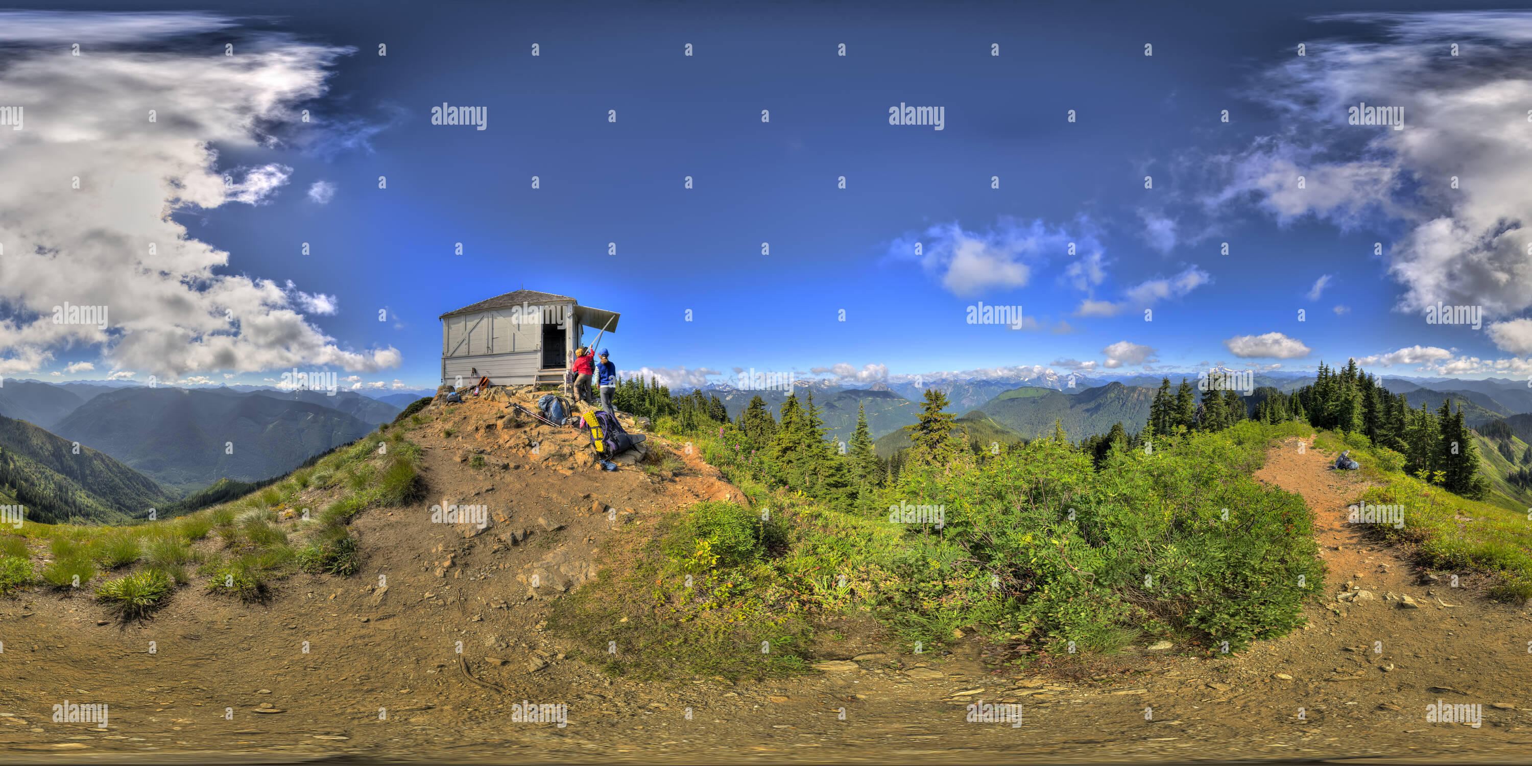 360° view of Evergreen Mountain Lookout, NE View, Cascades, WA State ...