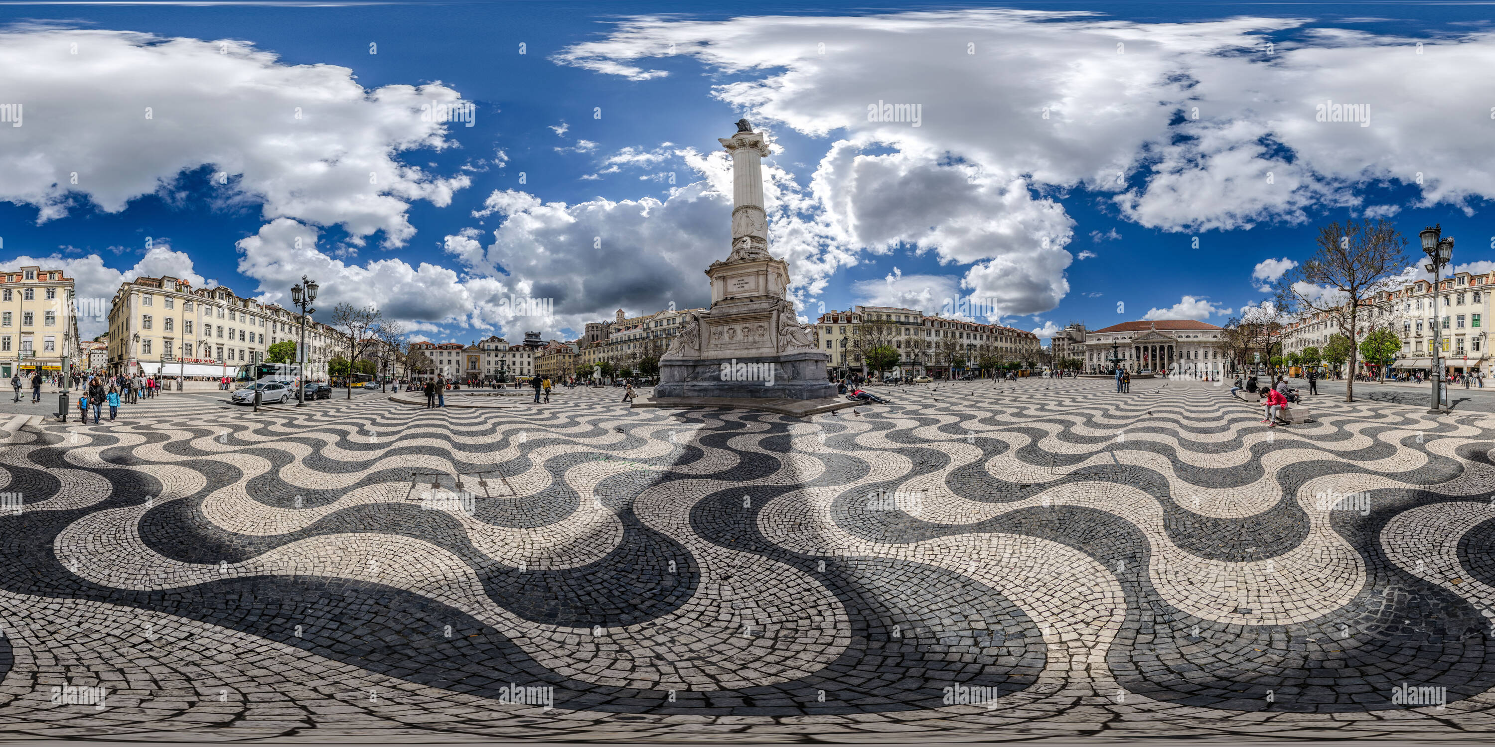 360° view of Rossio Square, Lisbon - Alamy