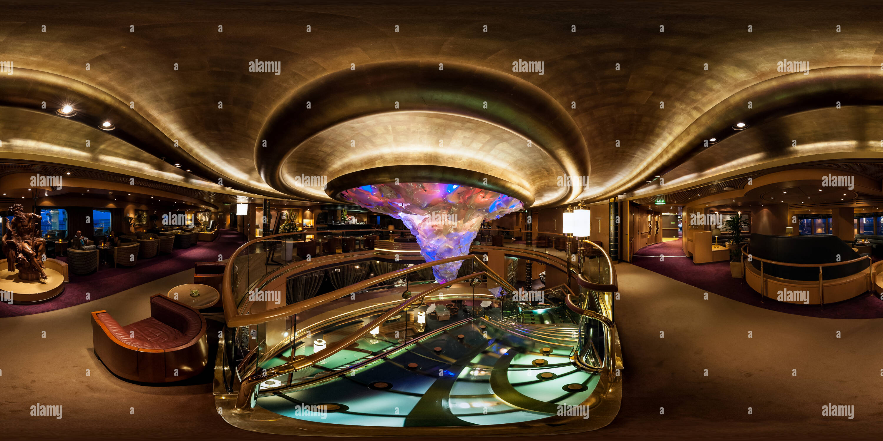 360° view of Glass staircase on MS Eurodam, Baltic Sea - Alamy