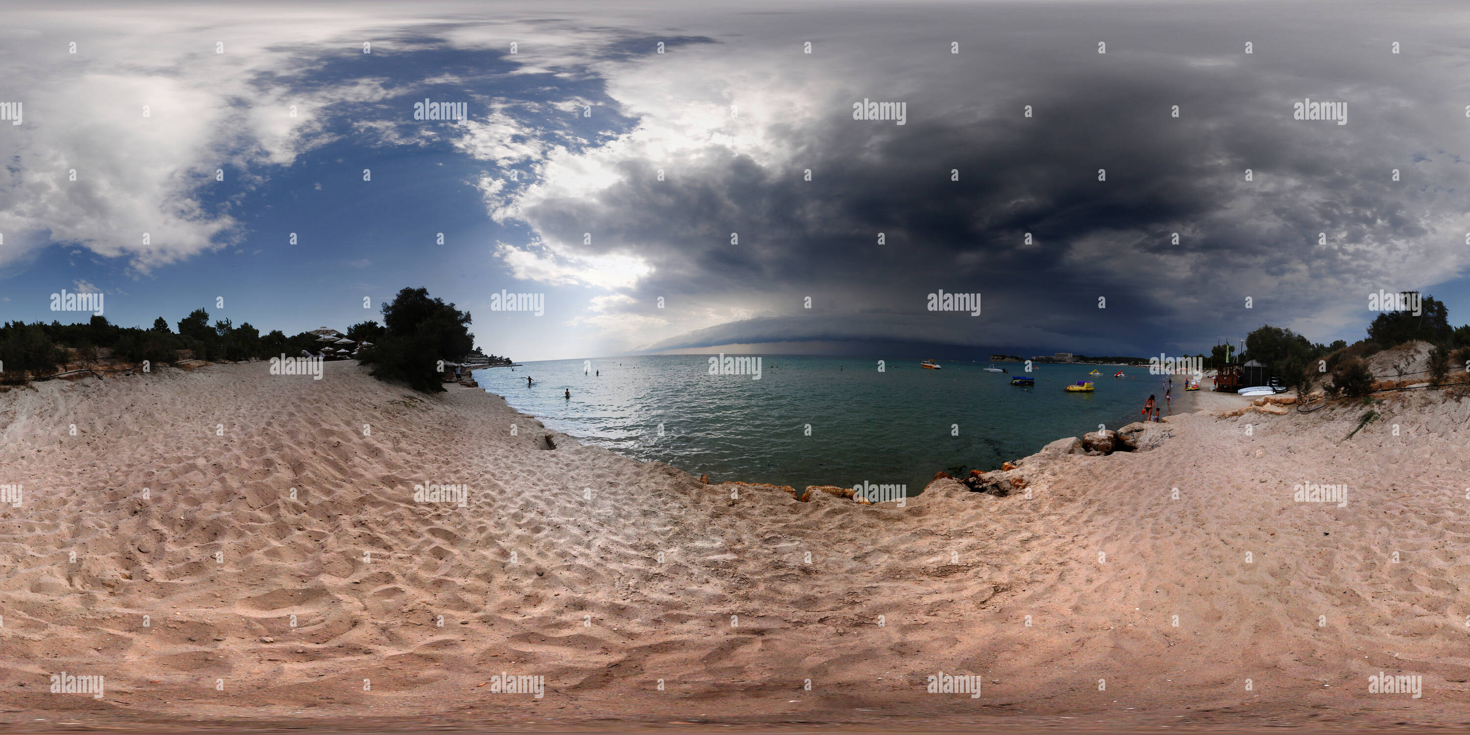 360° view of Storm Approaching over Sani - Alamy