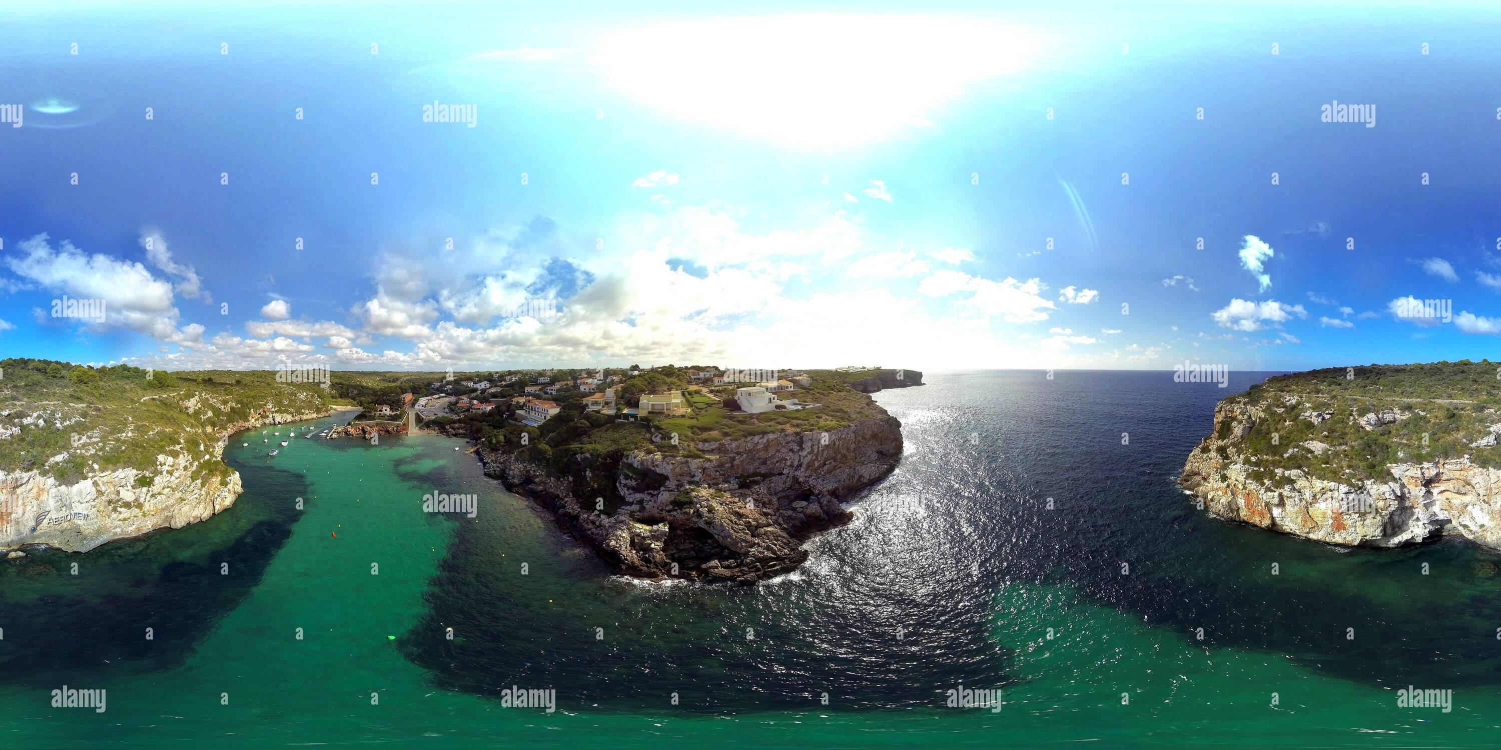 360° view of Vista Aérea 360º de la entrada a Cala Es Canutells - Alamy