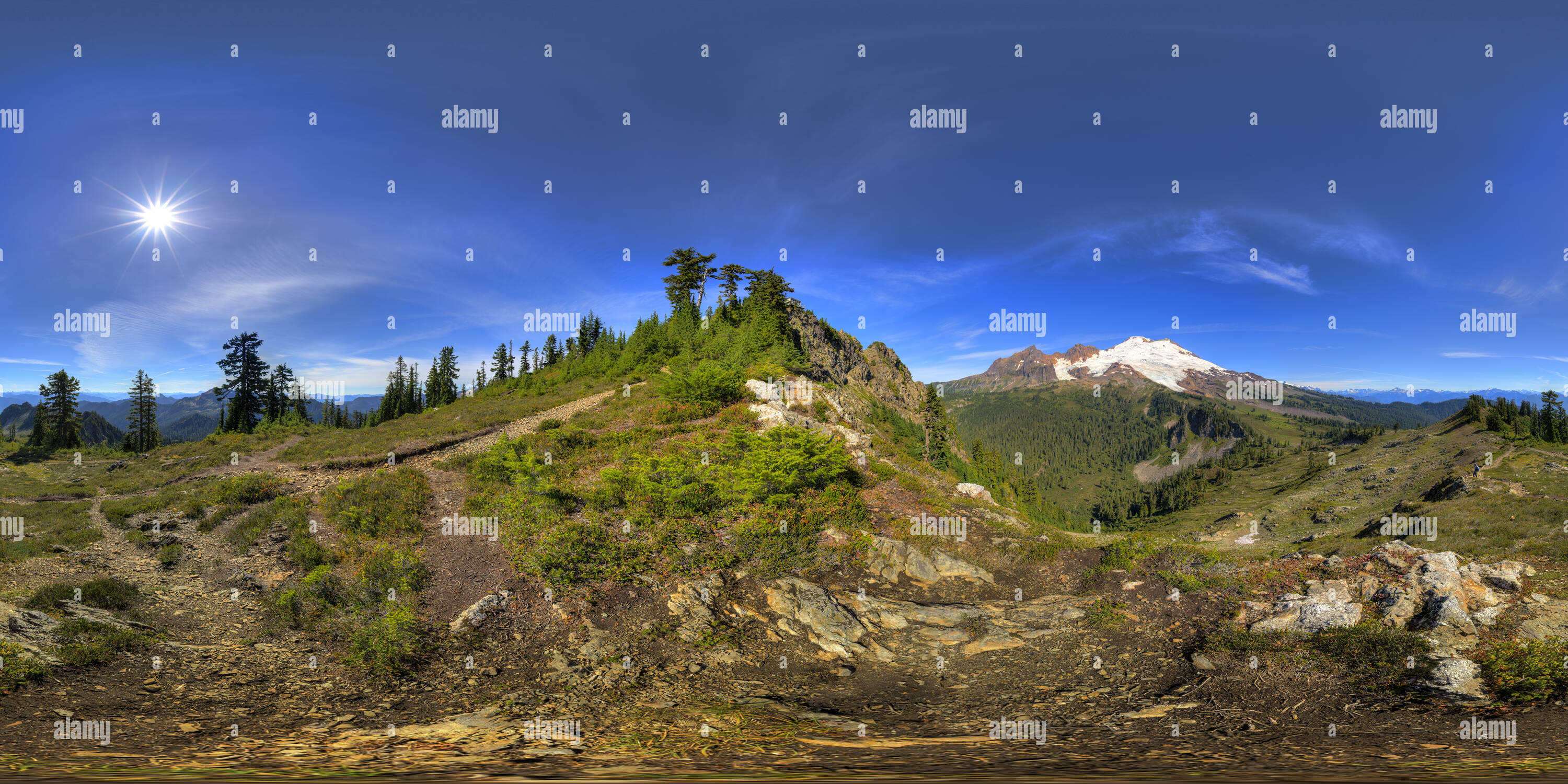 360° view of Park Butte Lookout and Mt. Baker, North Cascades, WA State ...