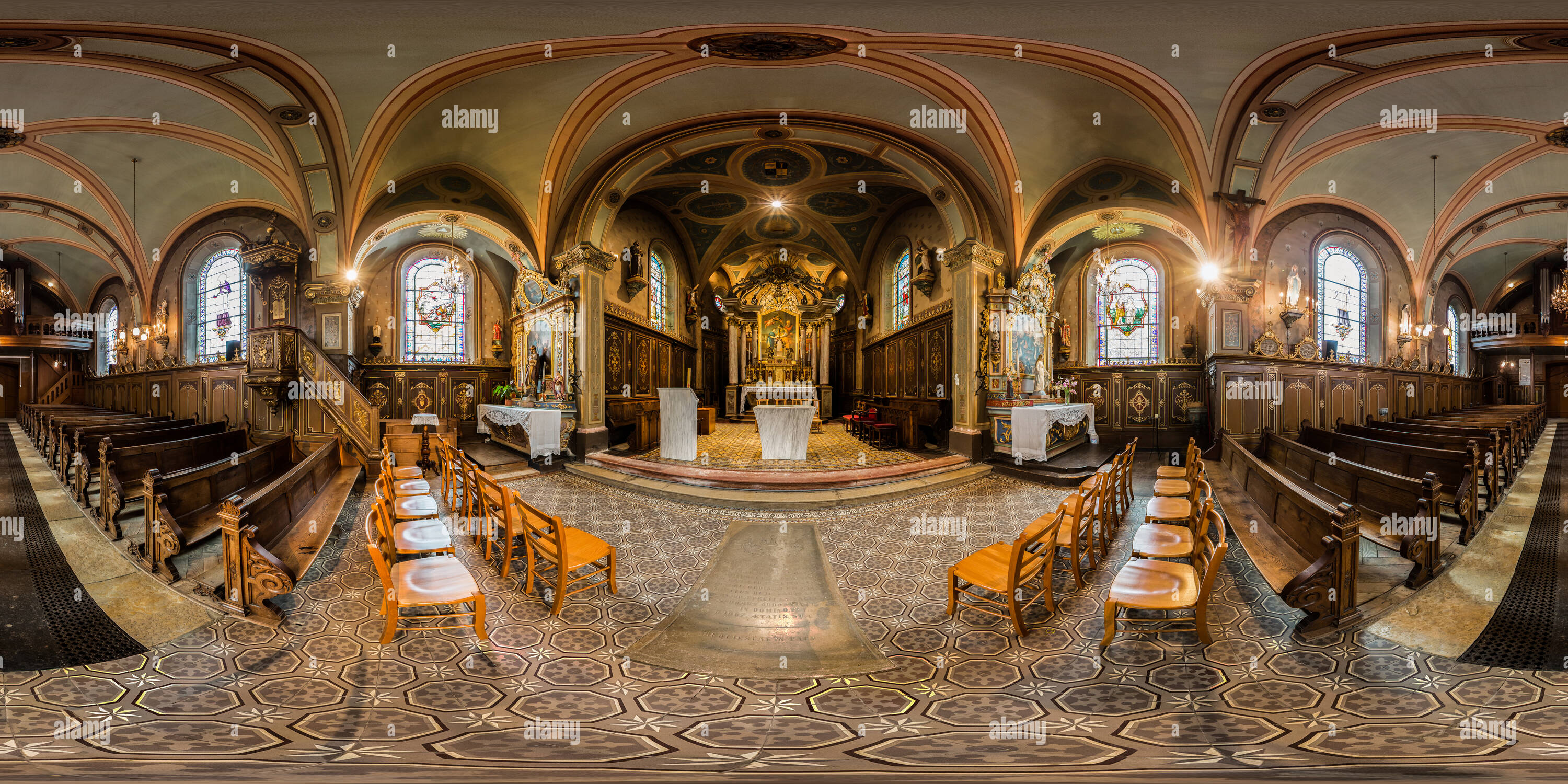 360° view of Eglise Sainte Anne, Les Fontenelles, France - Alamy