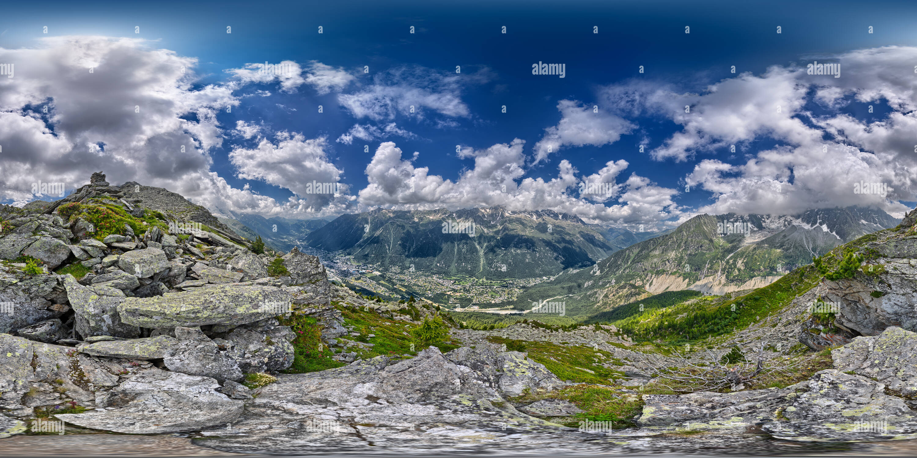 360° view of A view of Chamonix from Grand Balcon Nord - Alamy