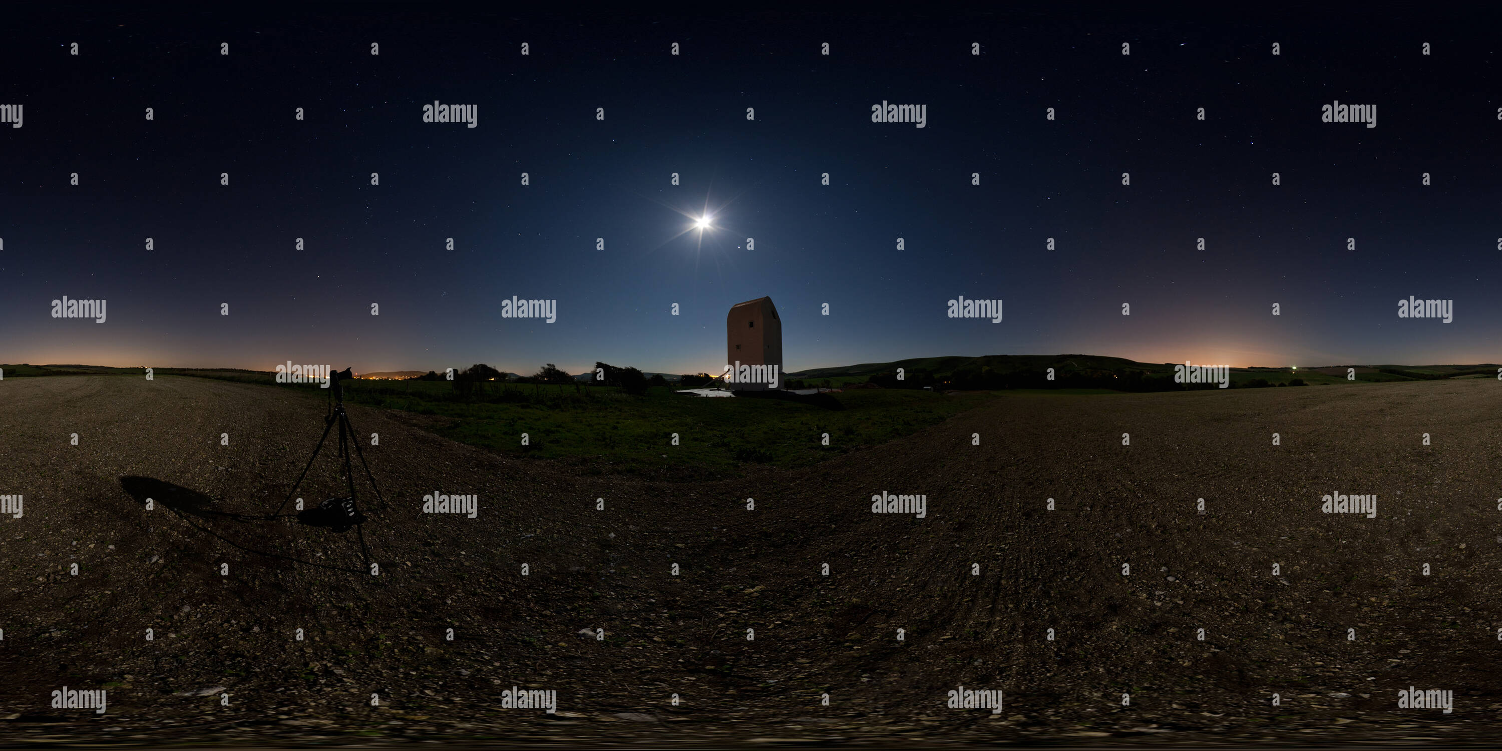 360° view of Kingston Windmill at night, Oct 2010 - Alamy