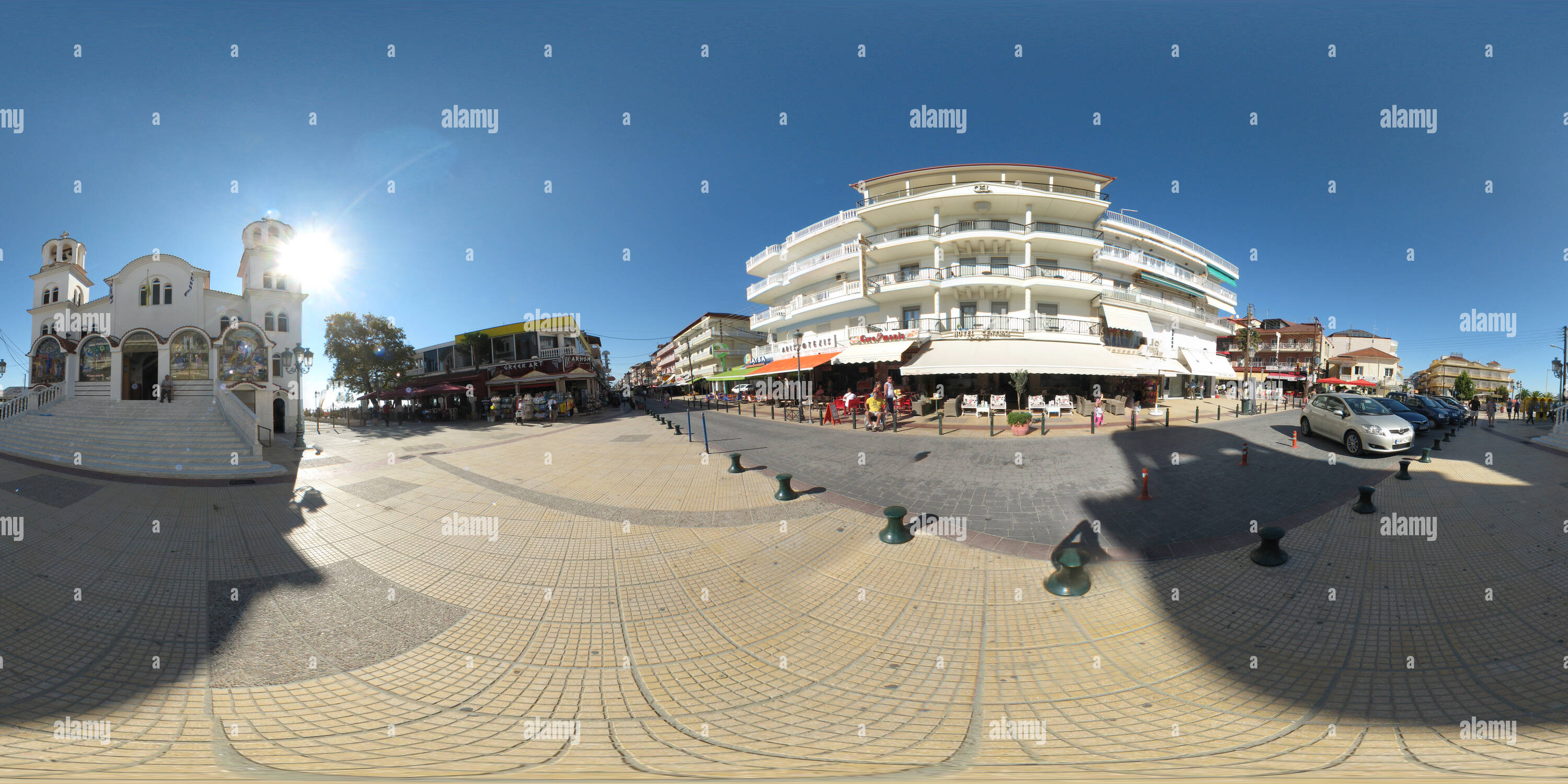 360° view of Paralia - Church of St. Paraskevi - Alamy