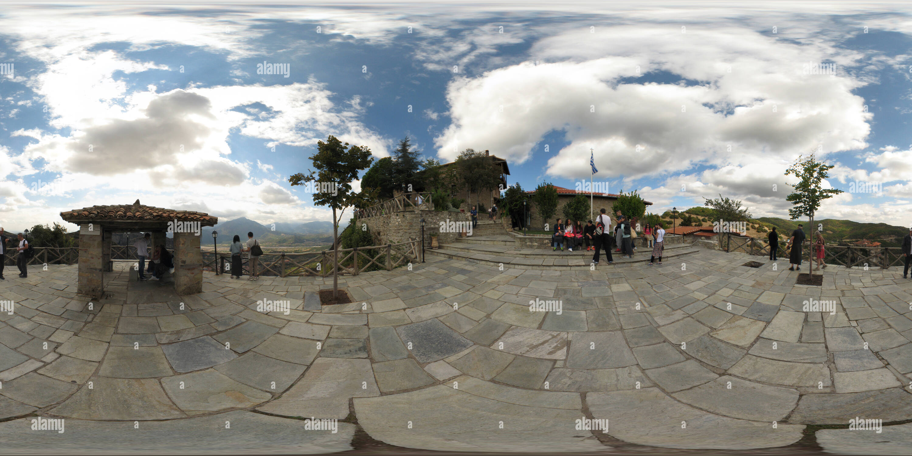 360° view of Meteora - Holy Monastery of Great Meteoron-2 - Alamy