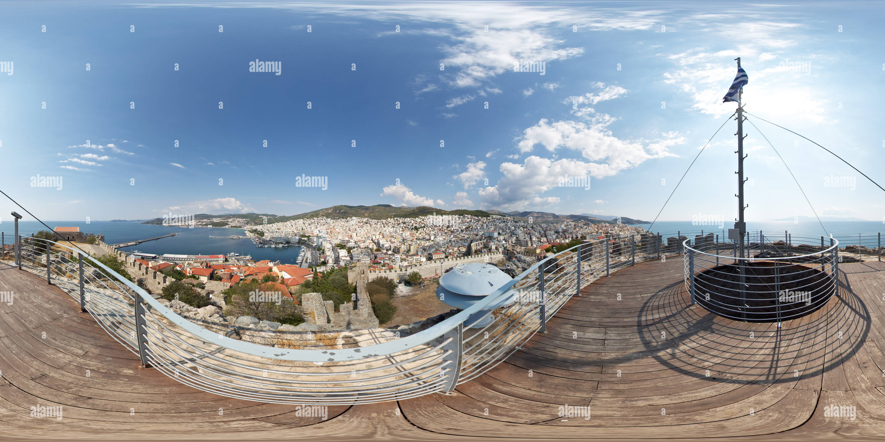360° view of Kavala. The fortress (2 - Alamy