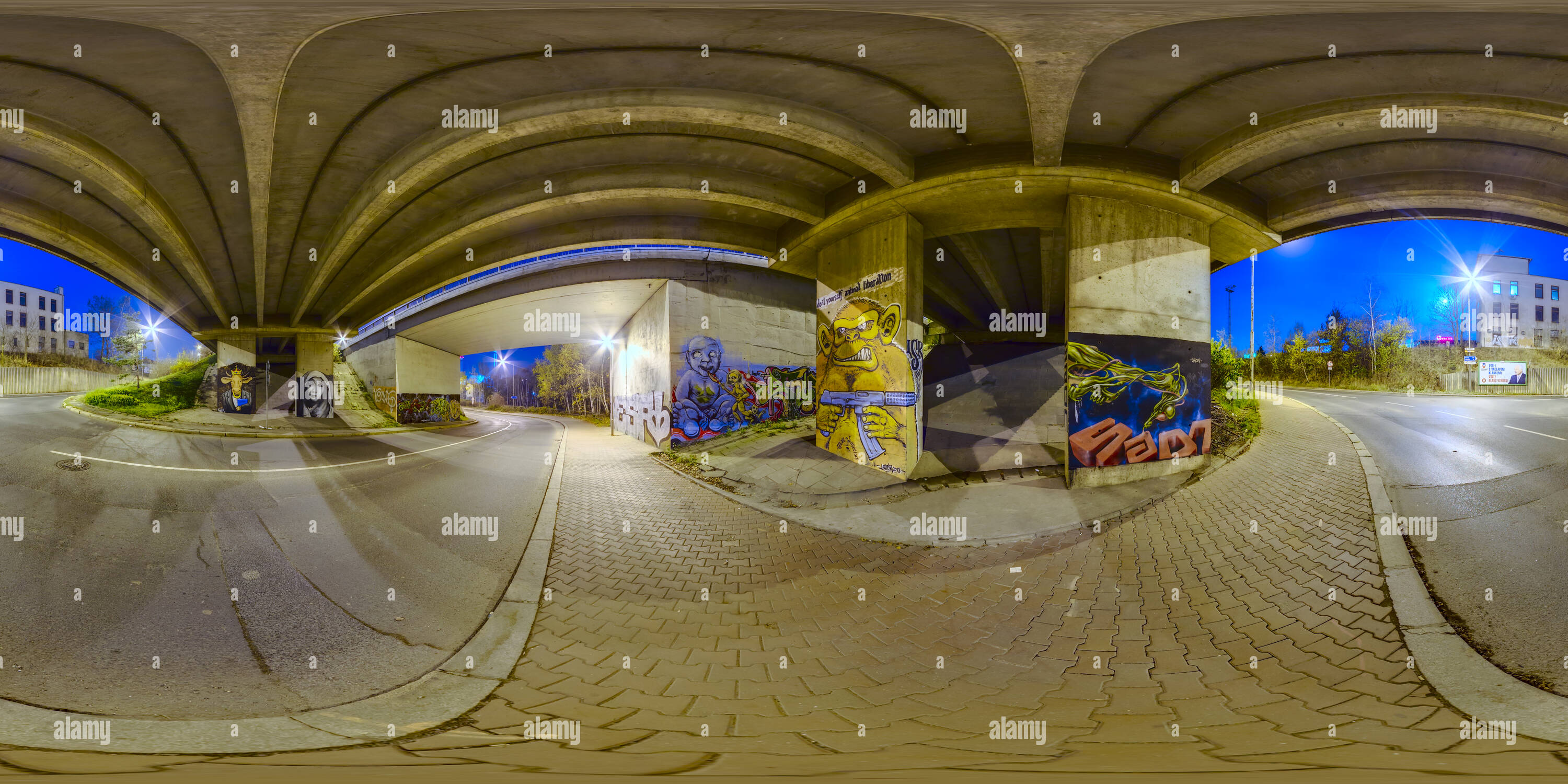 360° view of Liberec - Cechova Underpass Graffiti - Alamy