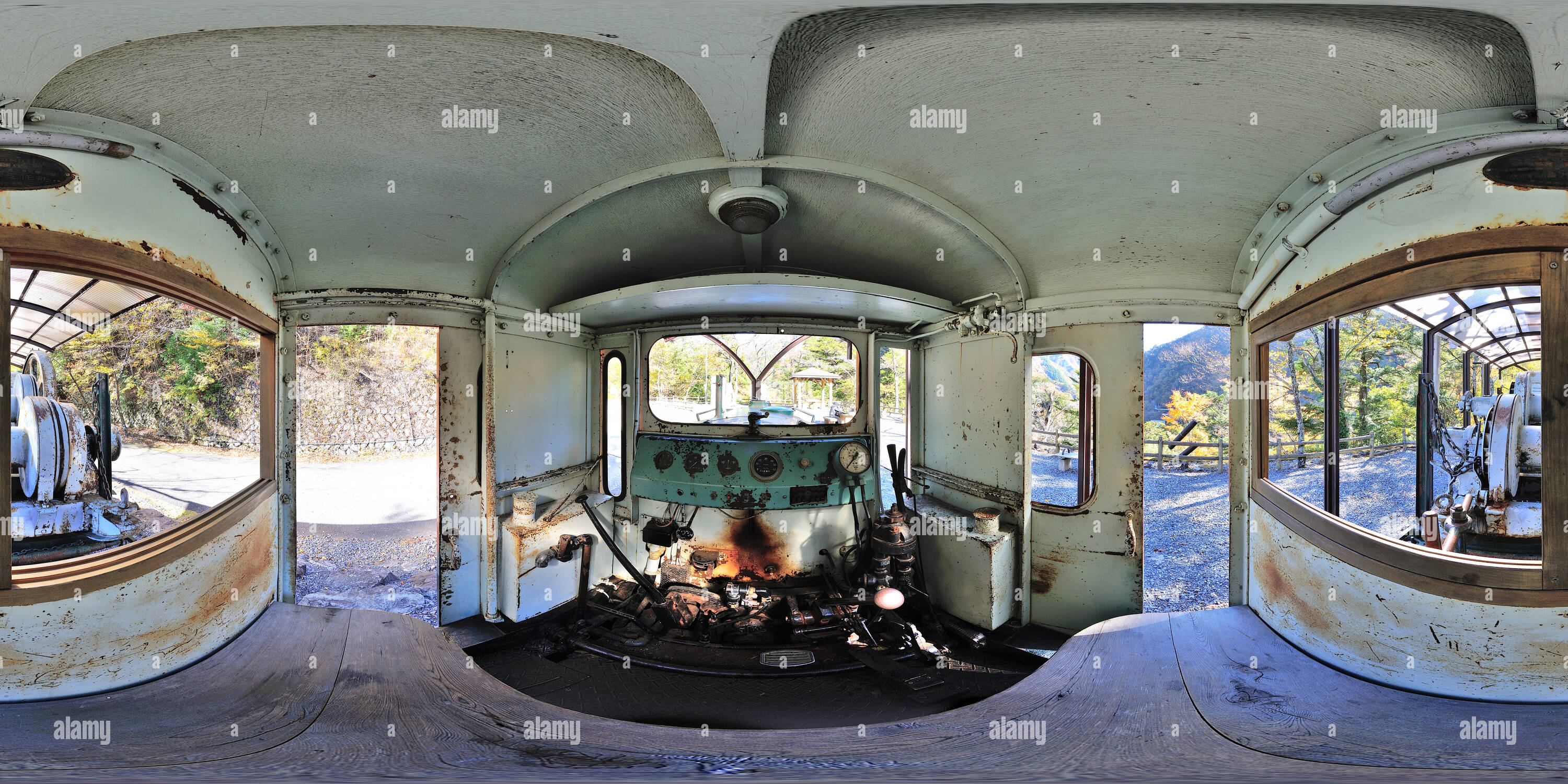 360° view of locomotive of truck train - Alamy