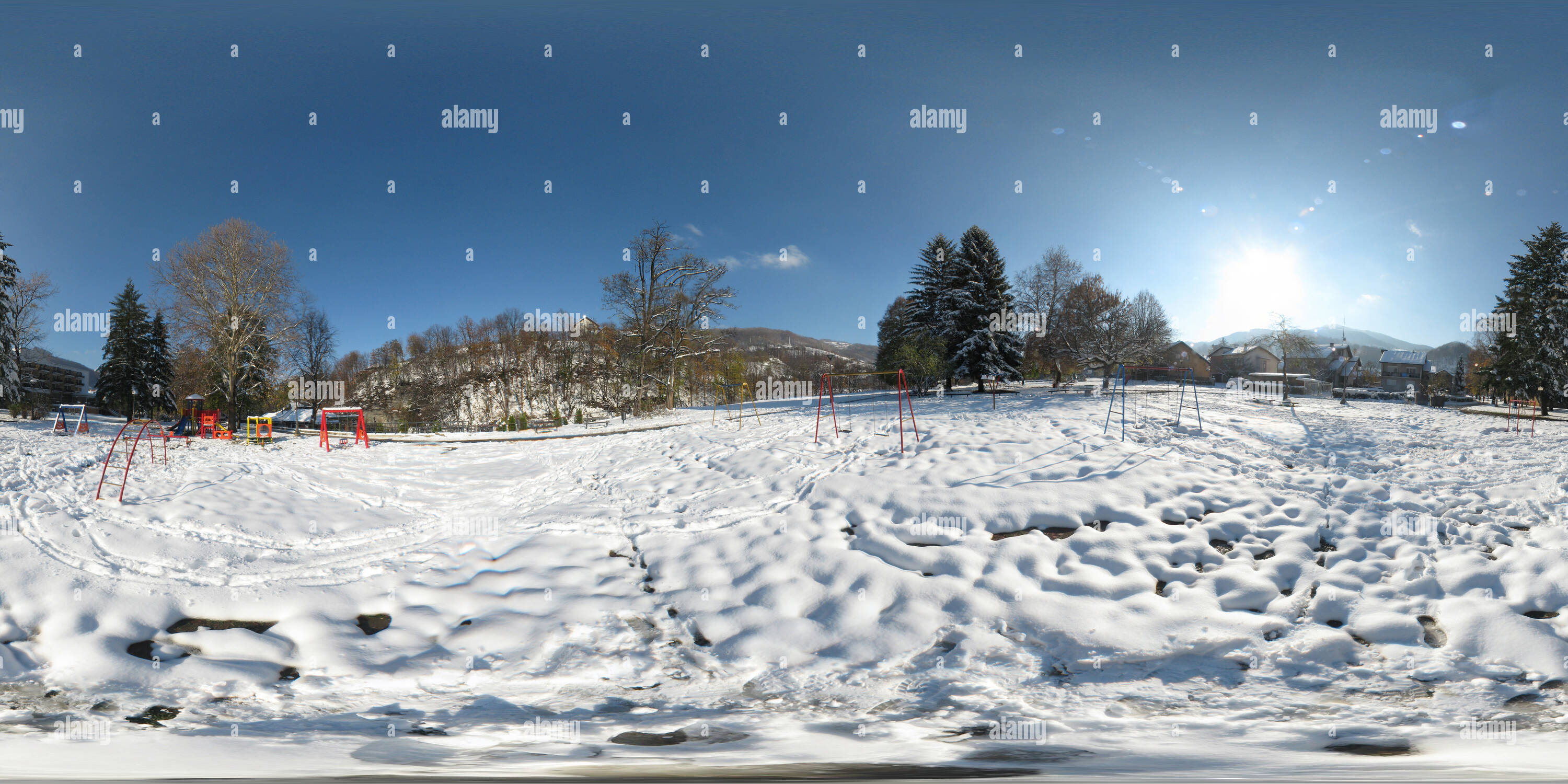360° view of Ivanjica - Park on a Clear and Snowy Day-3 - Alamy