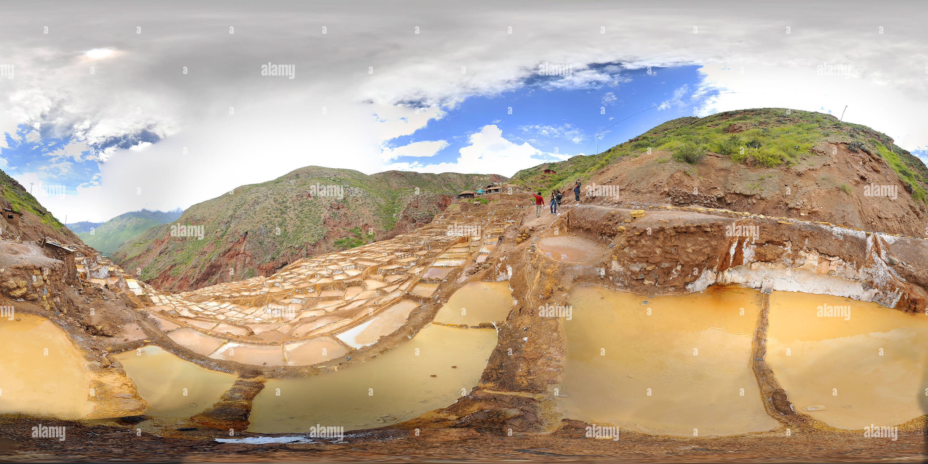 360° view of Mara Salt mines Peru - Alamy