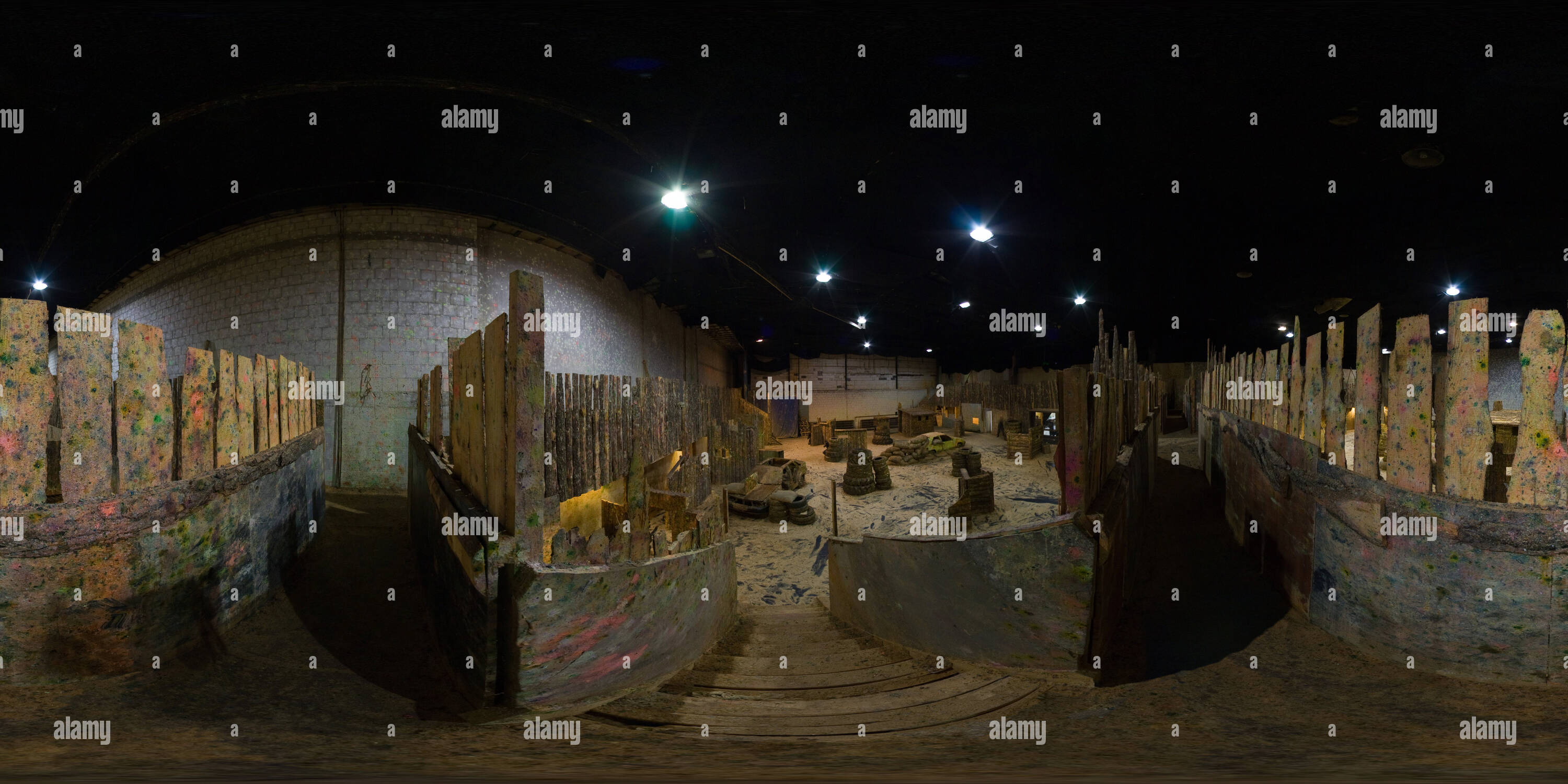 360° view of Paintball Arena - the view from the gallery - Alamy
