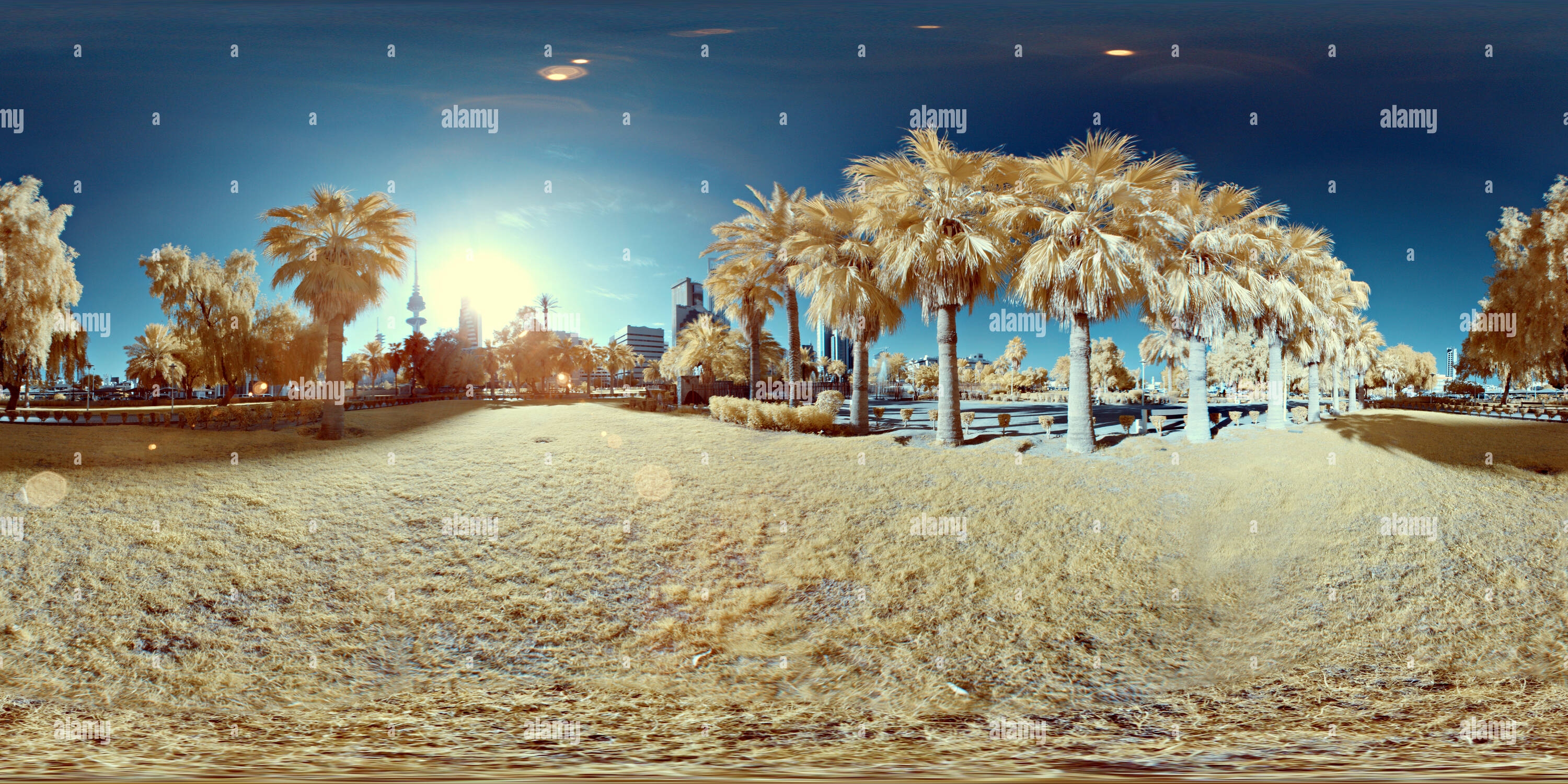 360° view of Kuwait City park in IR - Alamy