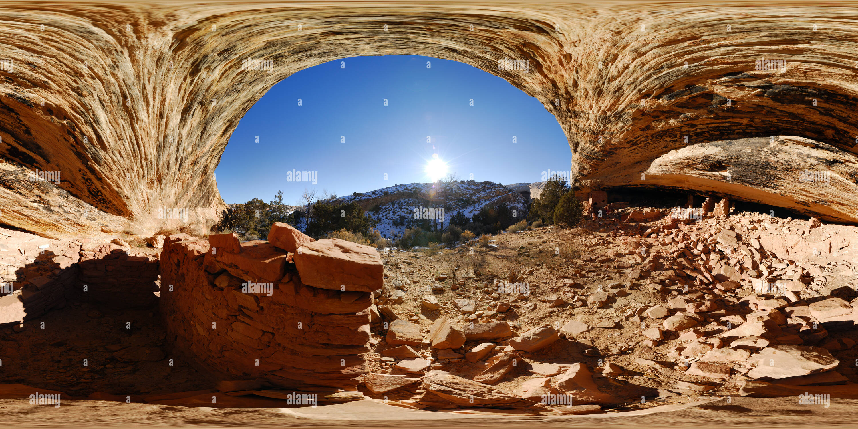 360° view of Fishmouth Ruins, Comb Ridge, Utah, USA - Alamy