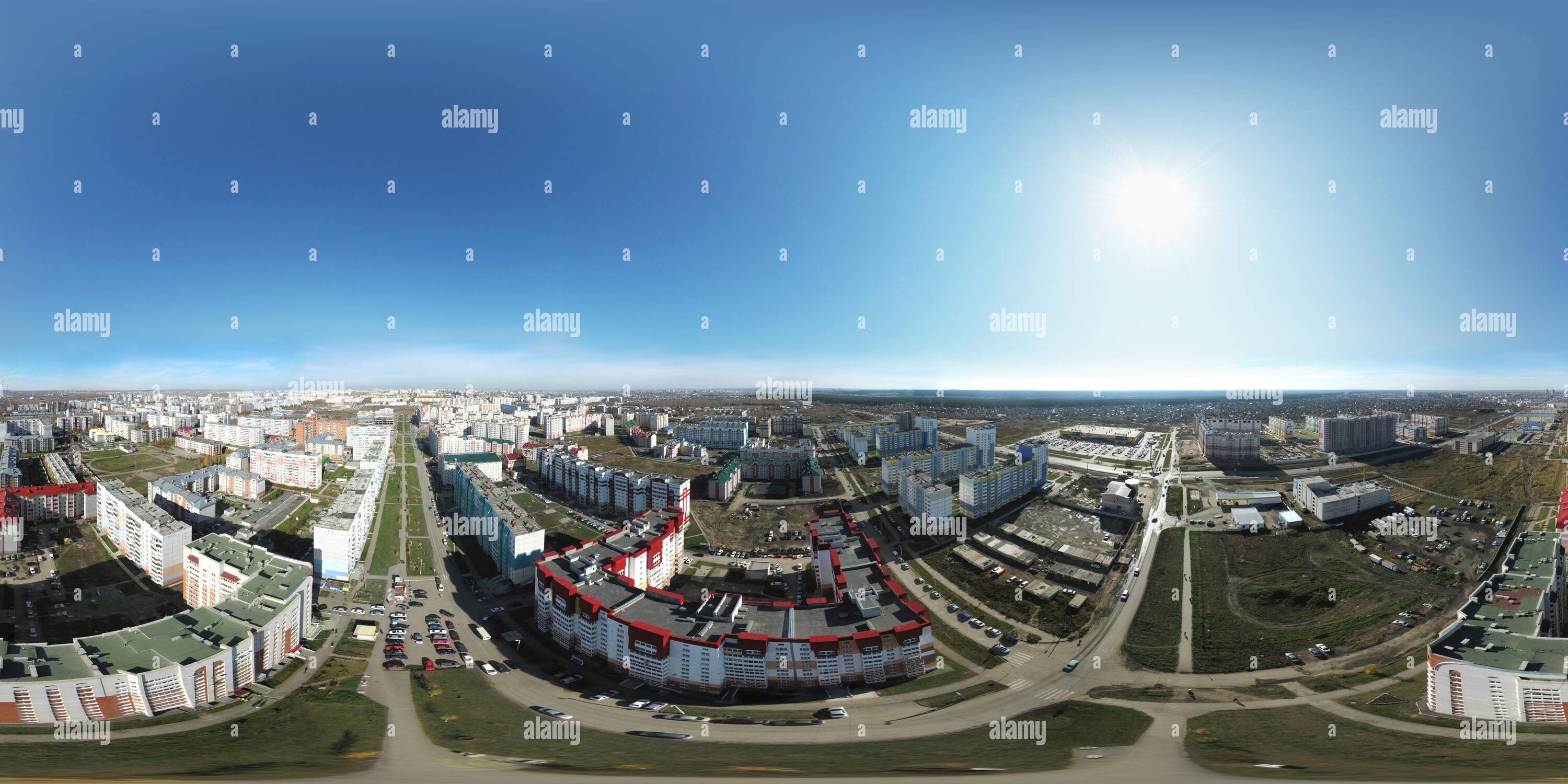360° view of Aerial view of Lazurnaya street in Barnaul - Alamy