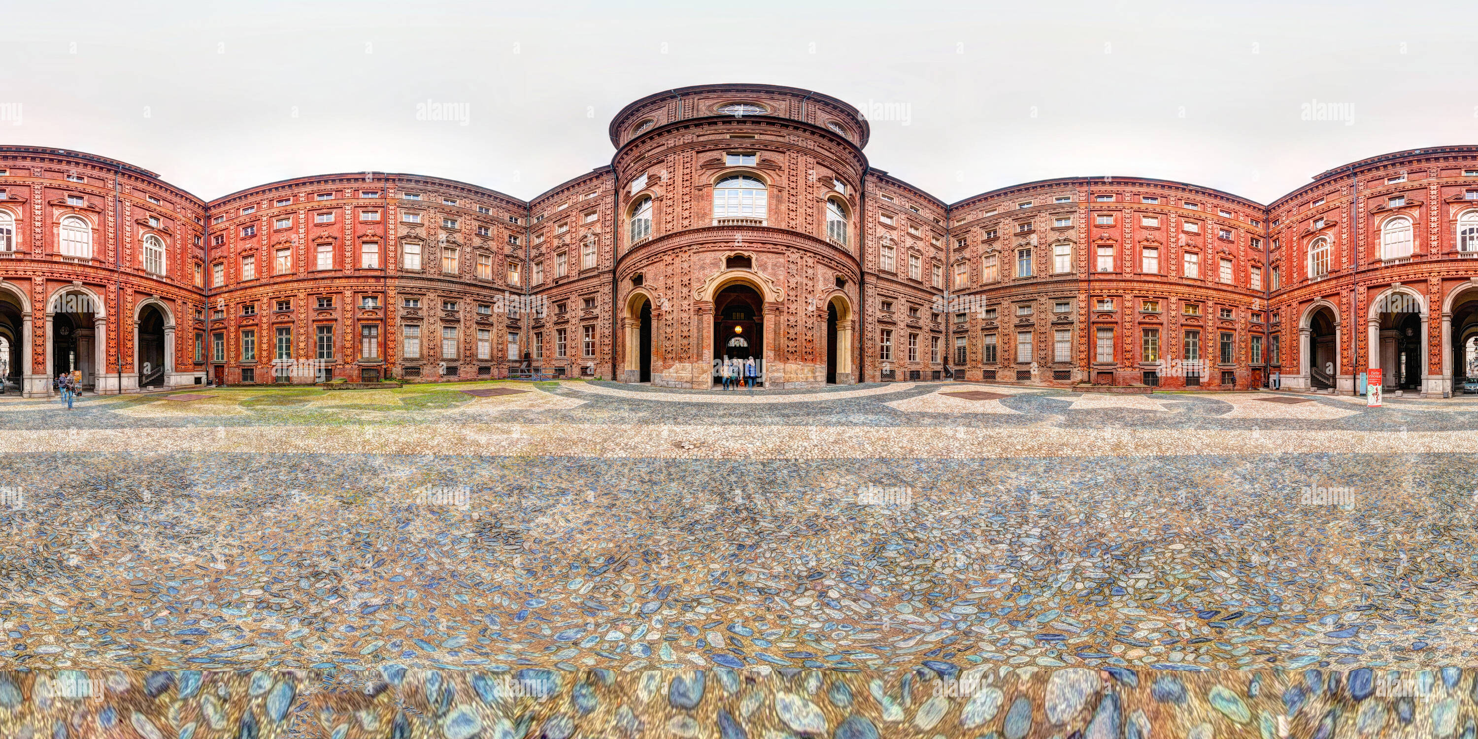 360° view of Palazzo Carignano, cortile - Torino - Alamy