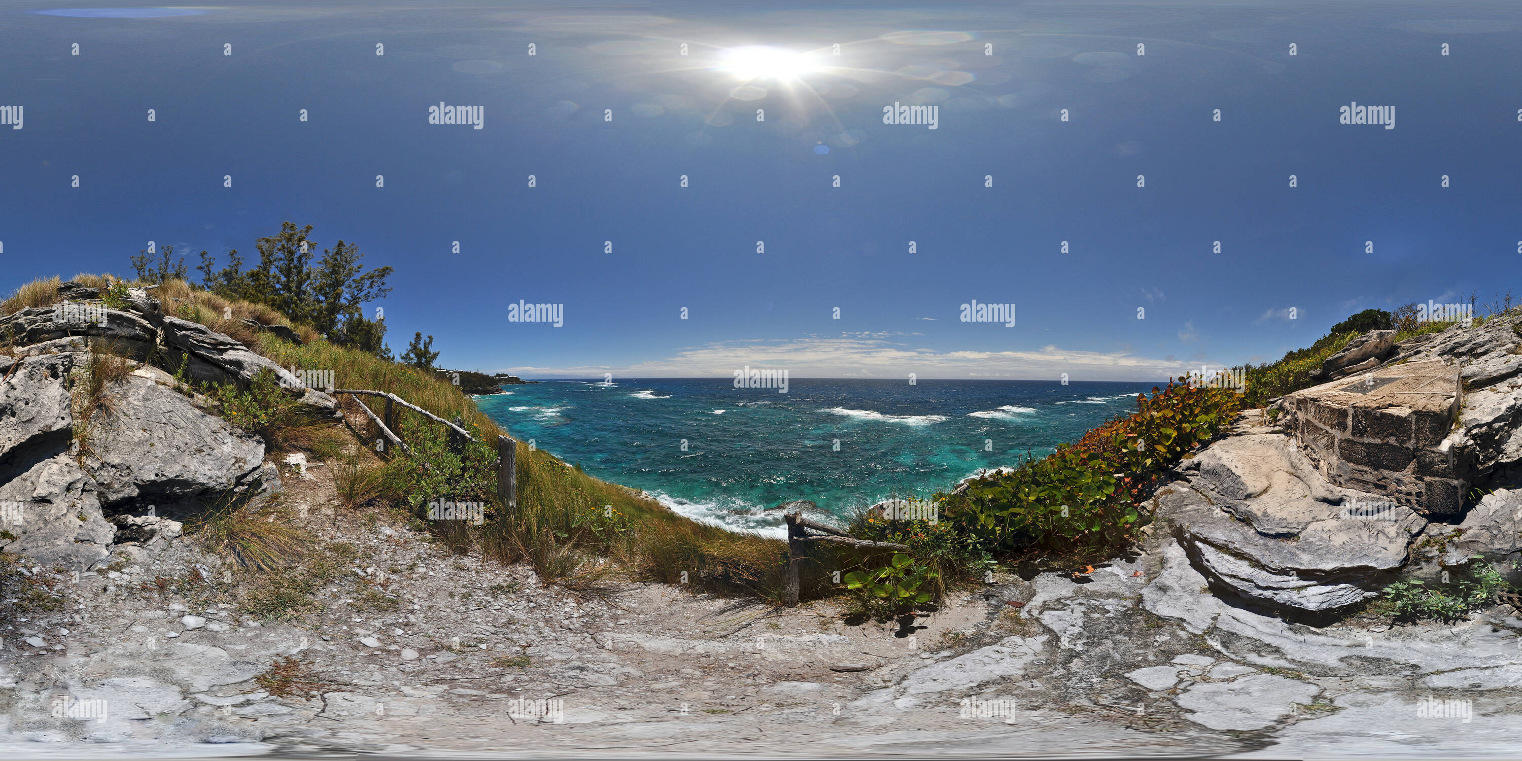 360° view of Bermuda - Spittal Pond, Portuguese Rock - Alamy
