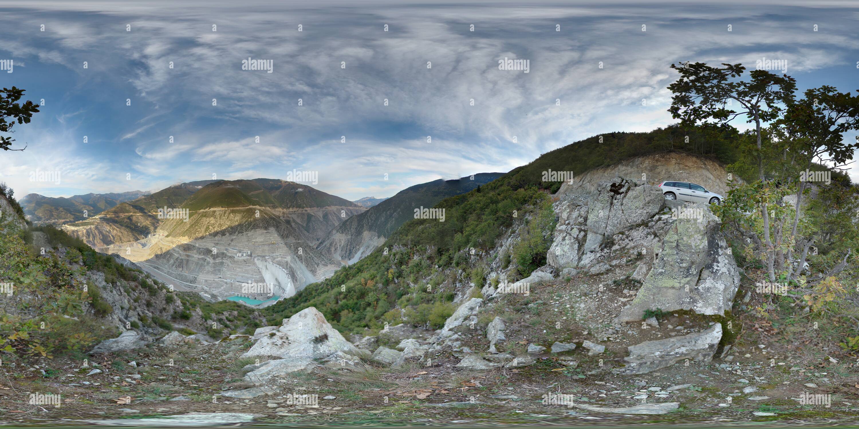 360° view of Deriner Dam seen from old Artvin-Erzurum Road on 15 ...