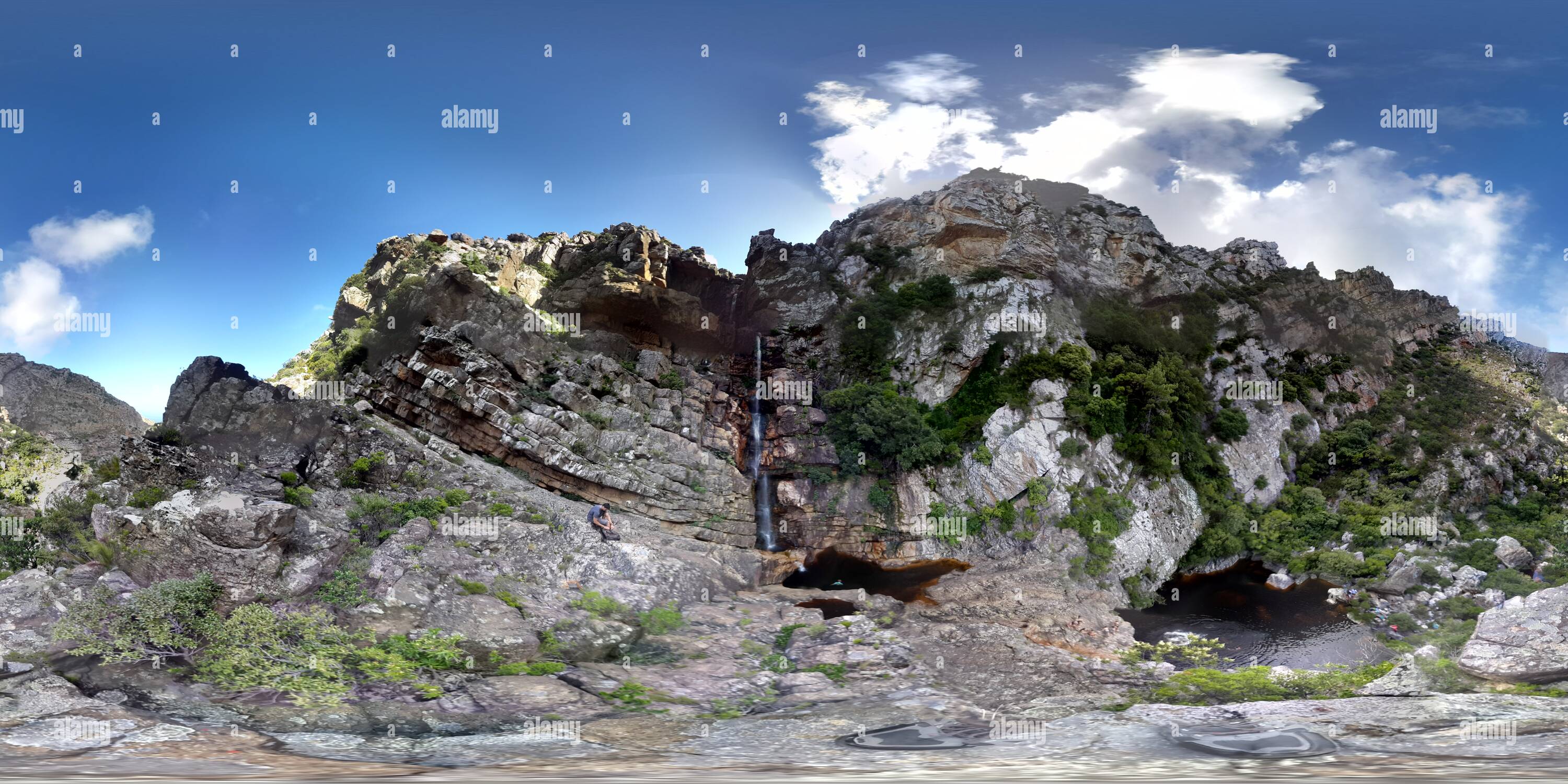 360° view of Crystal Pools Waterfall - Alamy