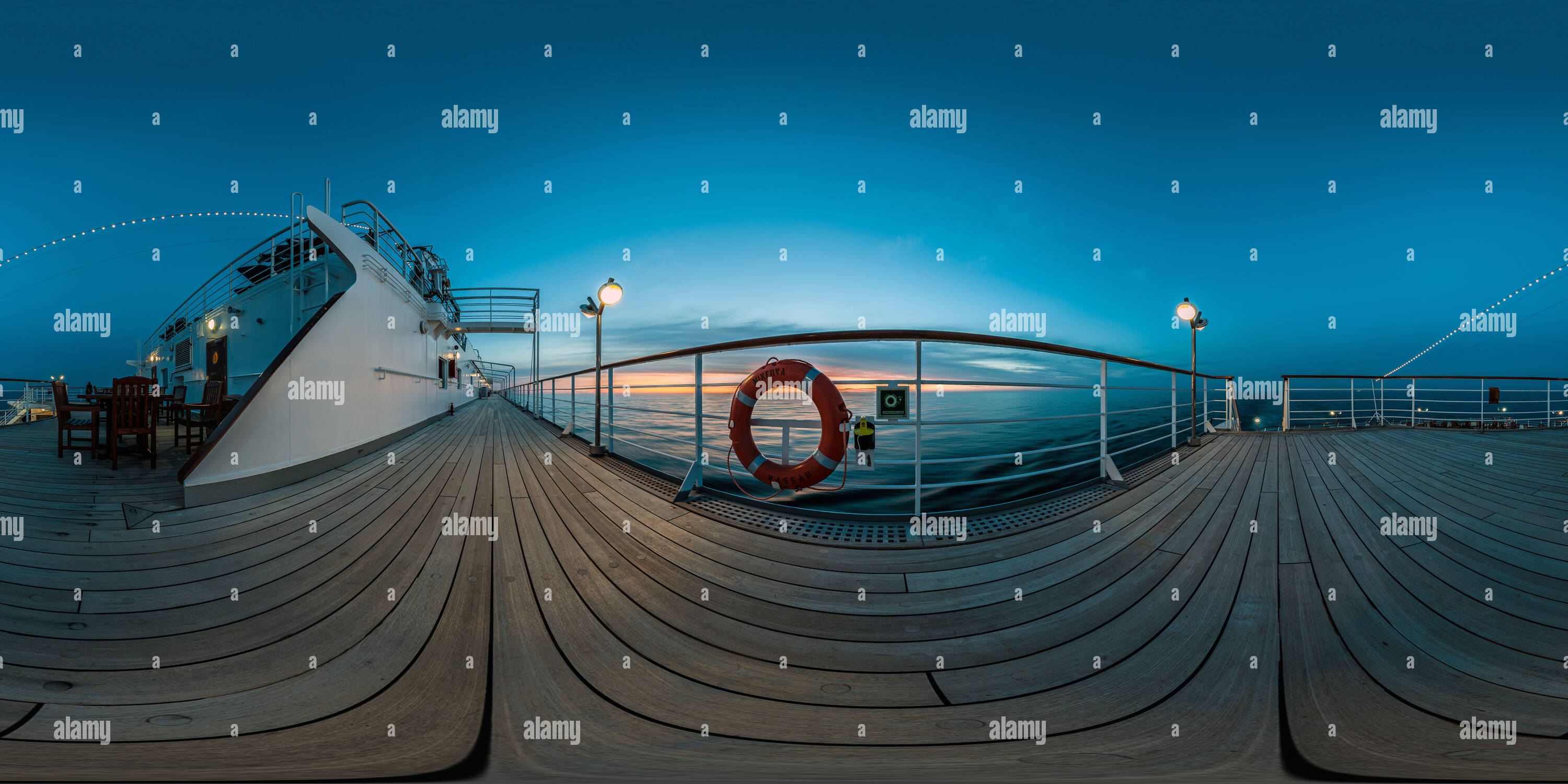 360° view of Promenade Deck, MV Minerva - Alamy