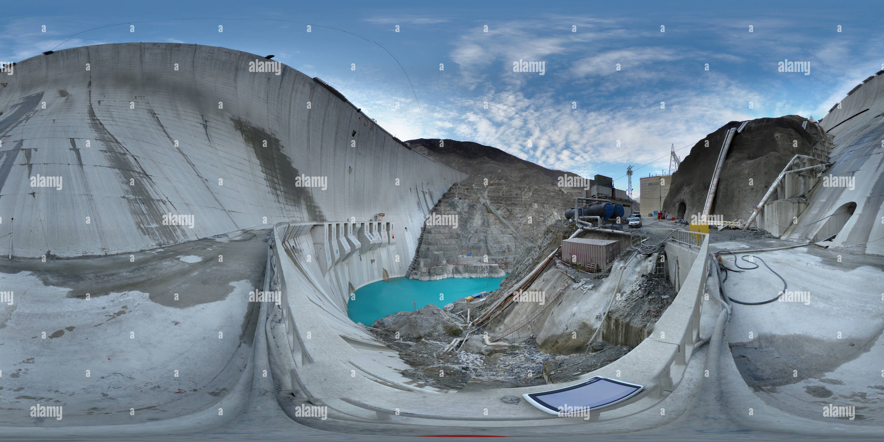 360° view of Deriner Dam downstream View at right Bank on 15 December ...