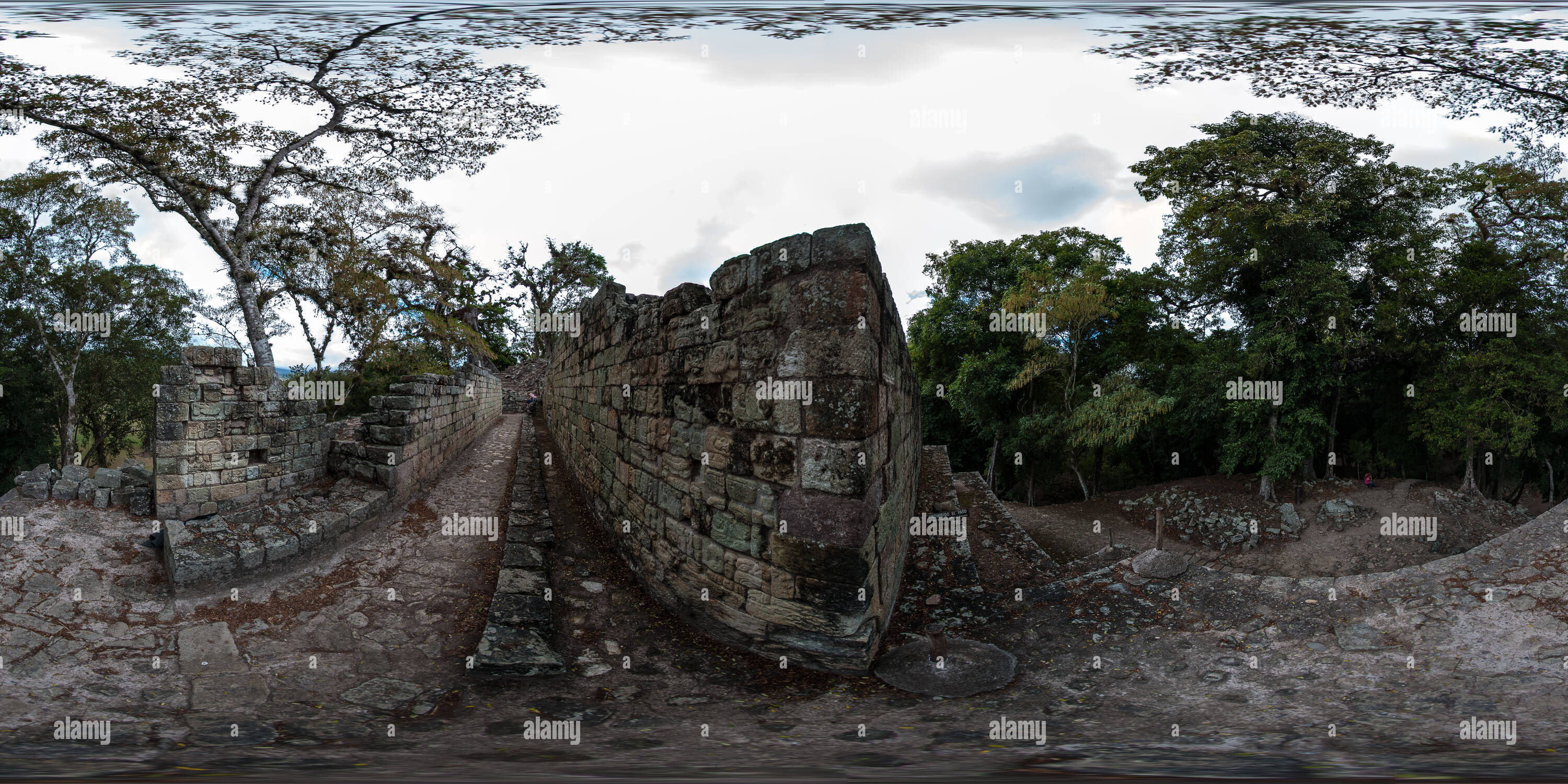 360° view of Glyphs at Copan - Alamy