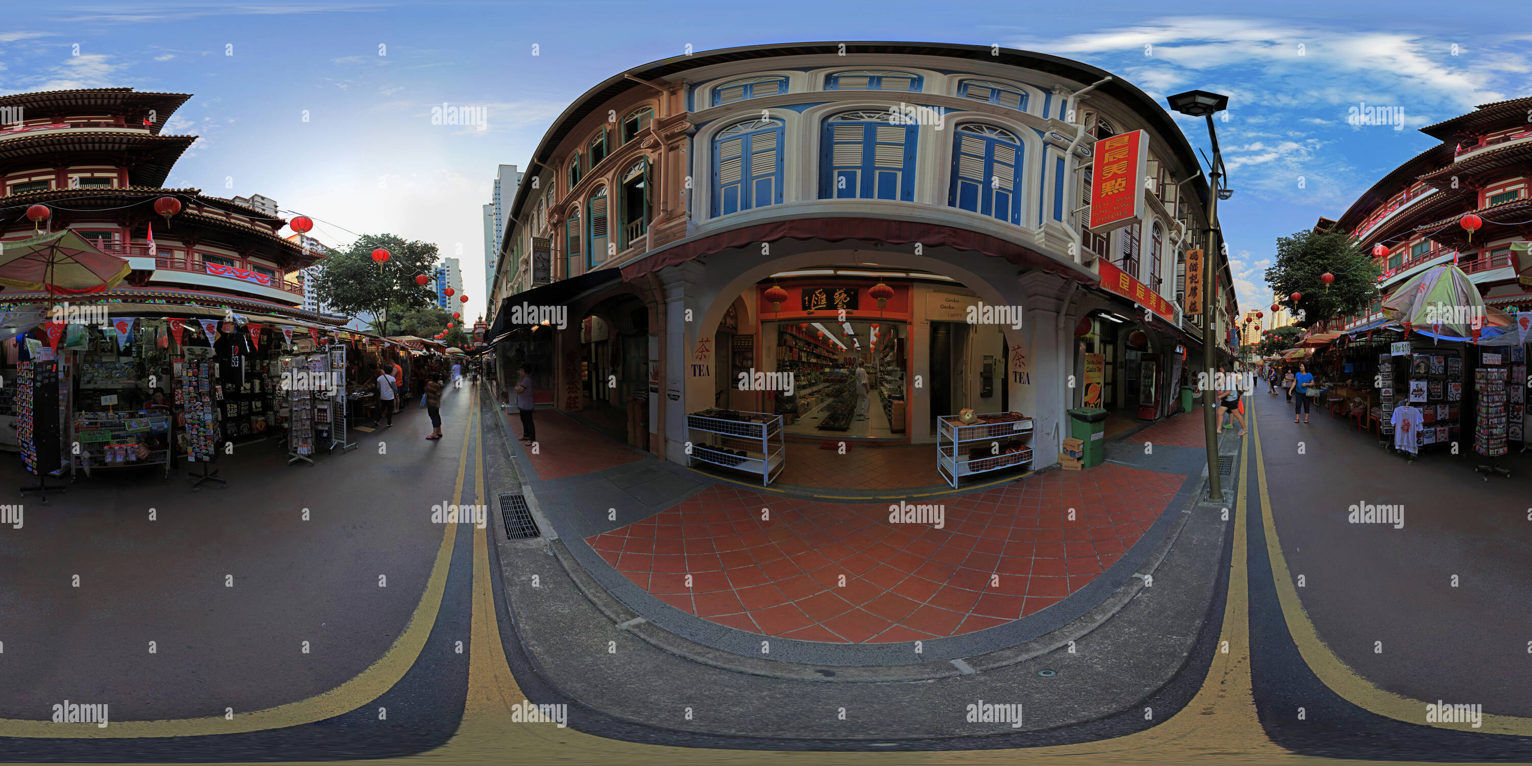 360° view of SINGAPORE - Chinatown - Sago Street - Alamy