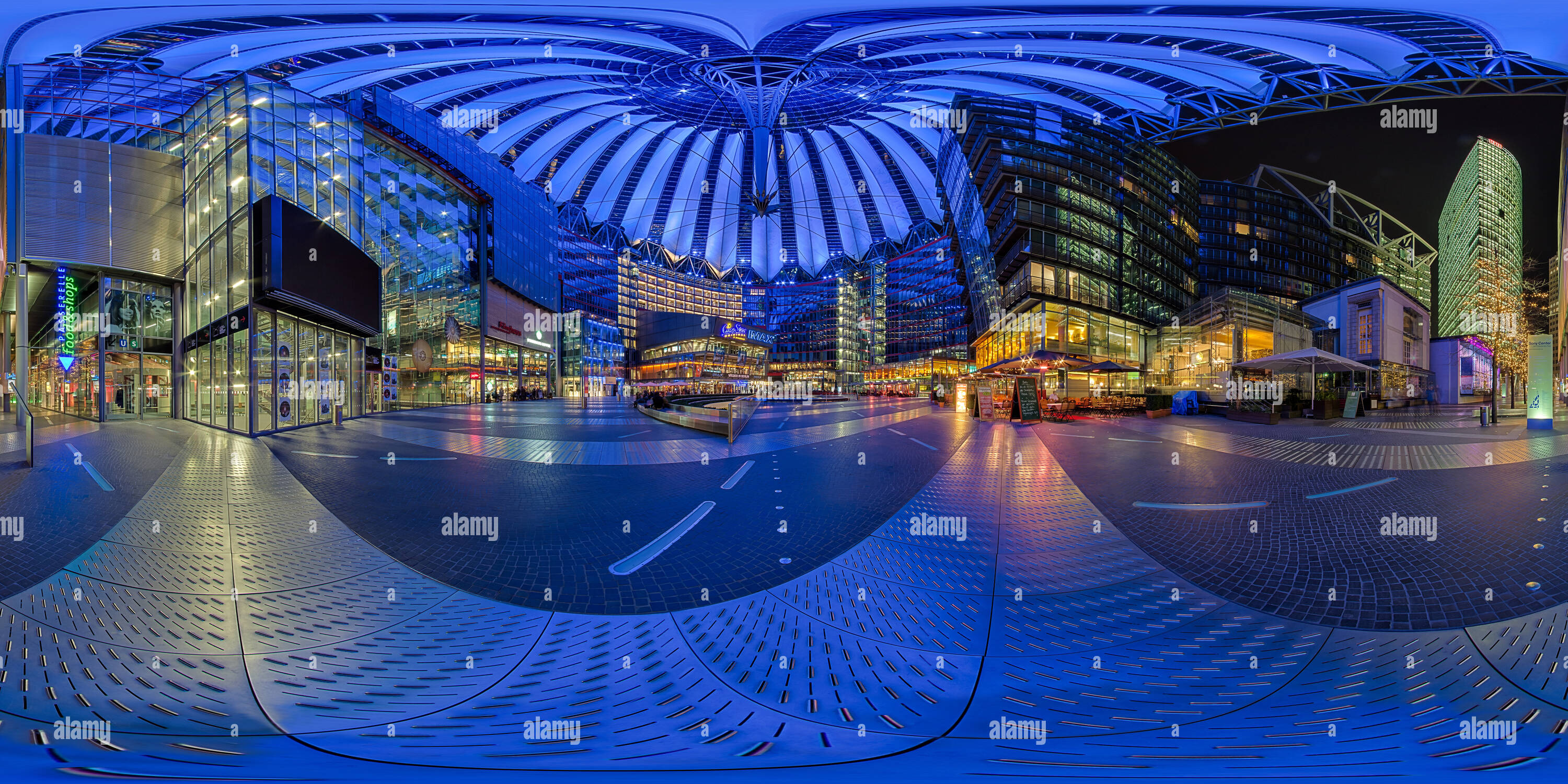 360° view of Sony Center Berlin blue - Alamy