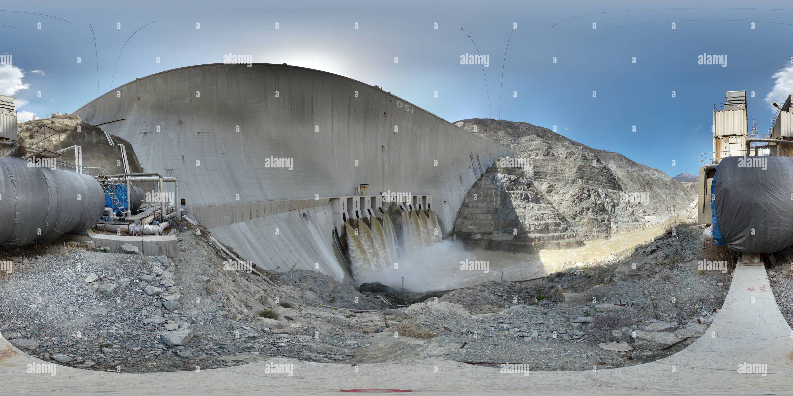 360° view of Deriner Dam downstream right Bank View on 8 April 2012 ...