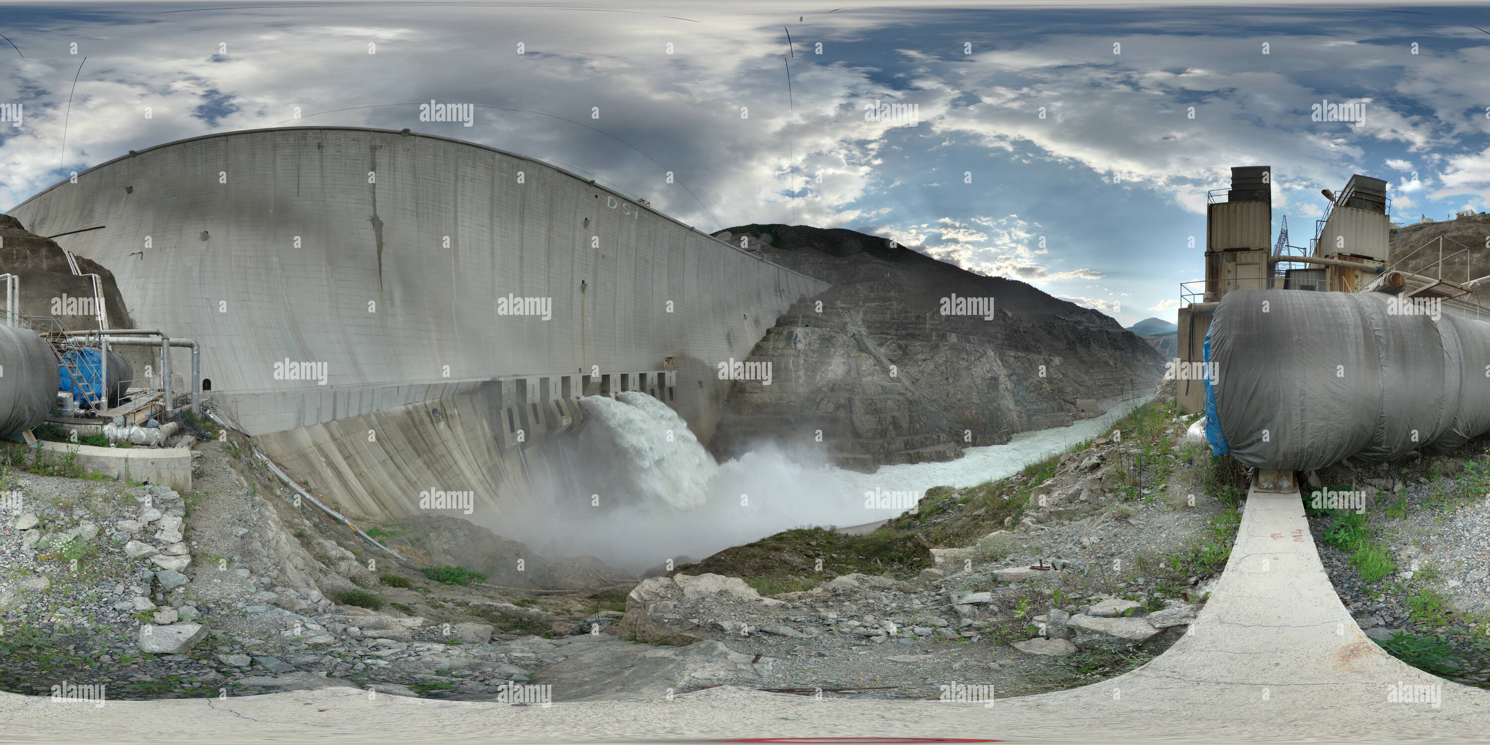360° view of Deriner Dam downstream right Bank View on 14 June 2012 ...