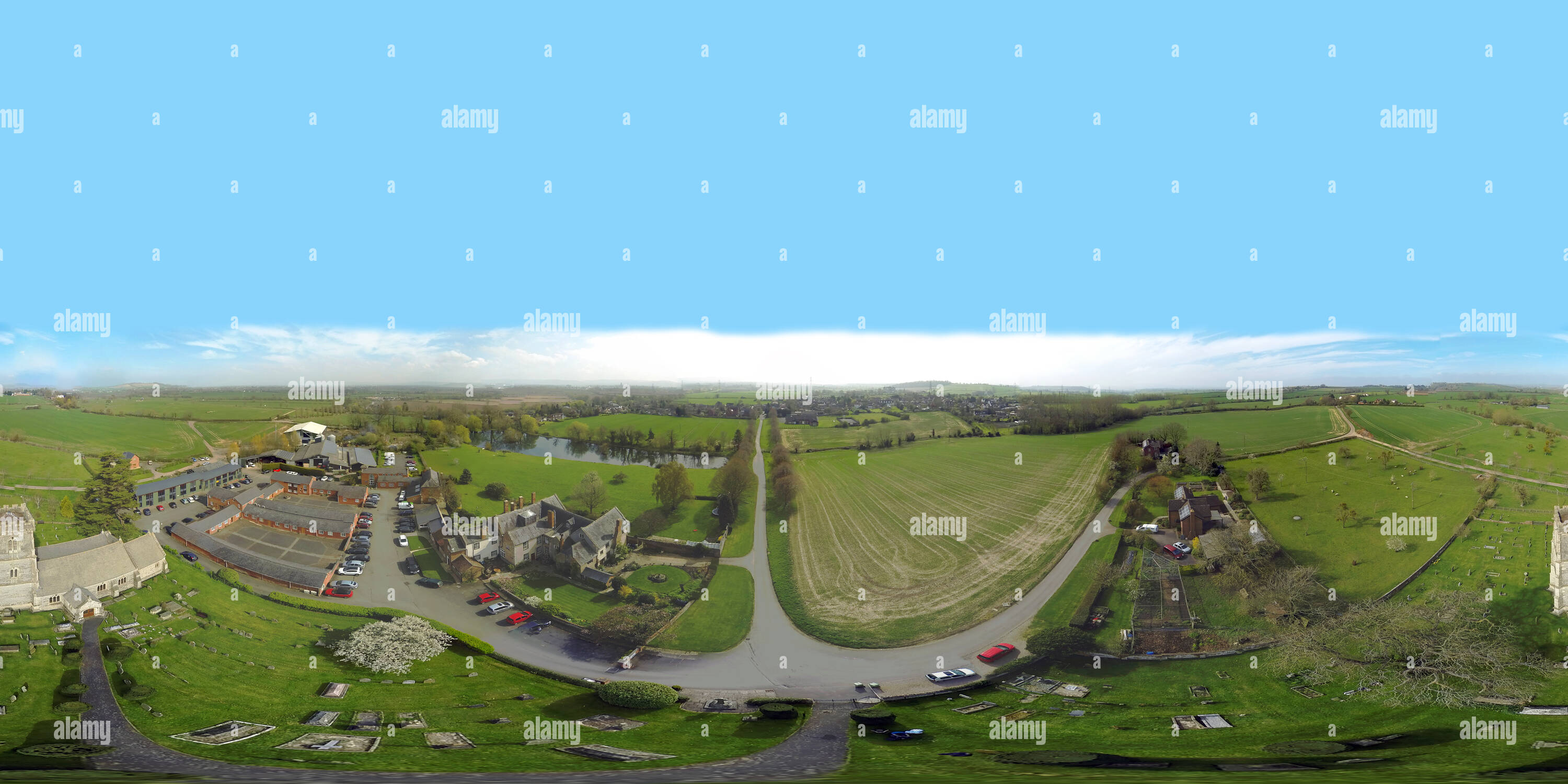 360° view of Maisemore - Aerial Panorama - Alamy