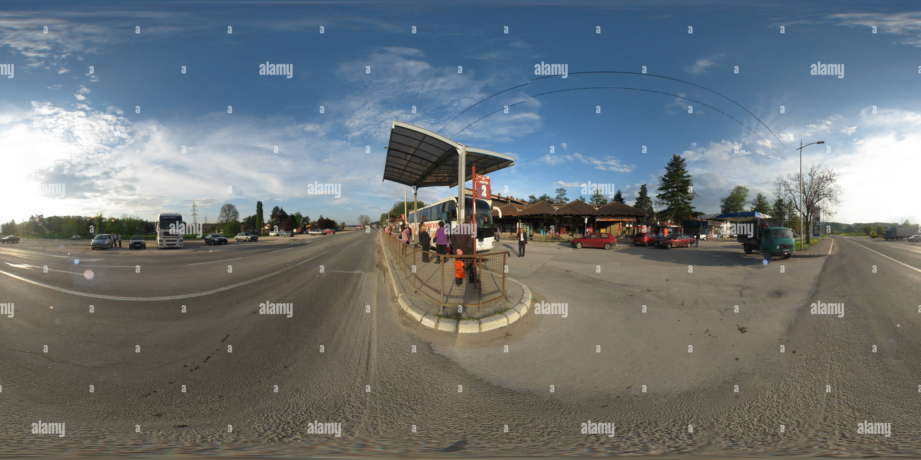 360° view of Ljig - Sunset at the Bus Station - Alamy